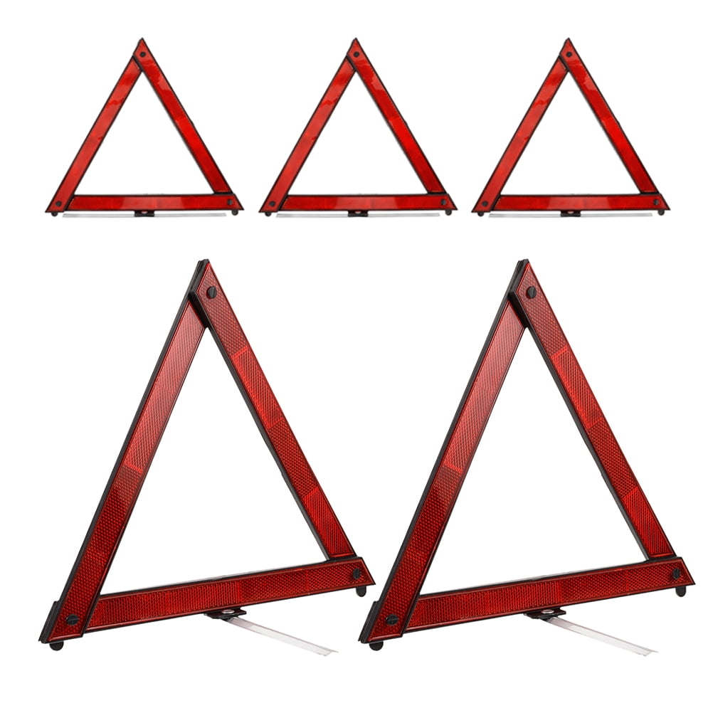GARVALON 5Pcs Red Emergency Warning Triangle Foldable Reflective for ...