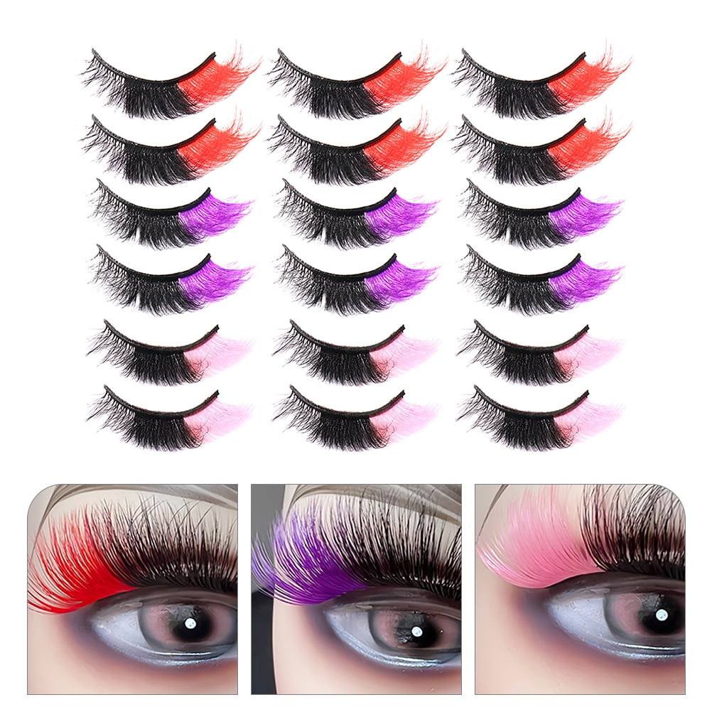 GARVALON 9 Pairs Colorful Eyelashes Assorted Color for Creative Makeup ...