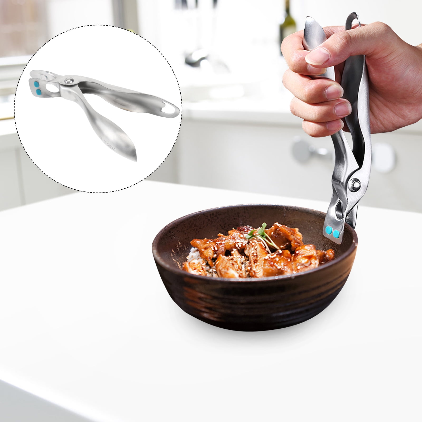 GARVALON Anti Hot Plate Gripper 1Set Clip Shape Crockery Holder Clamp ...
