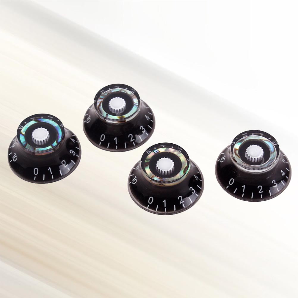 GARVALON Guitar Volume Tone Control Knobs 4Pcs Black Acrylic for ...