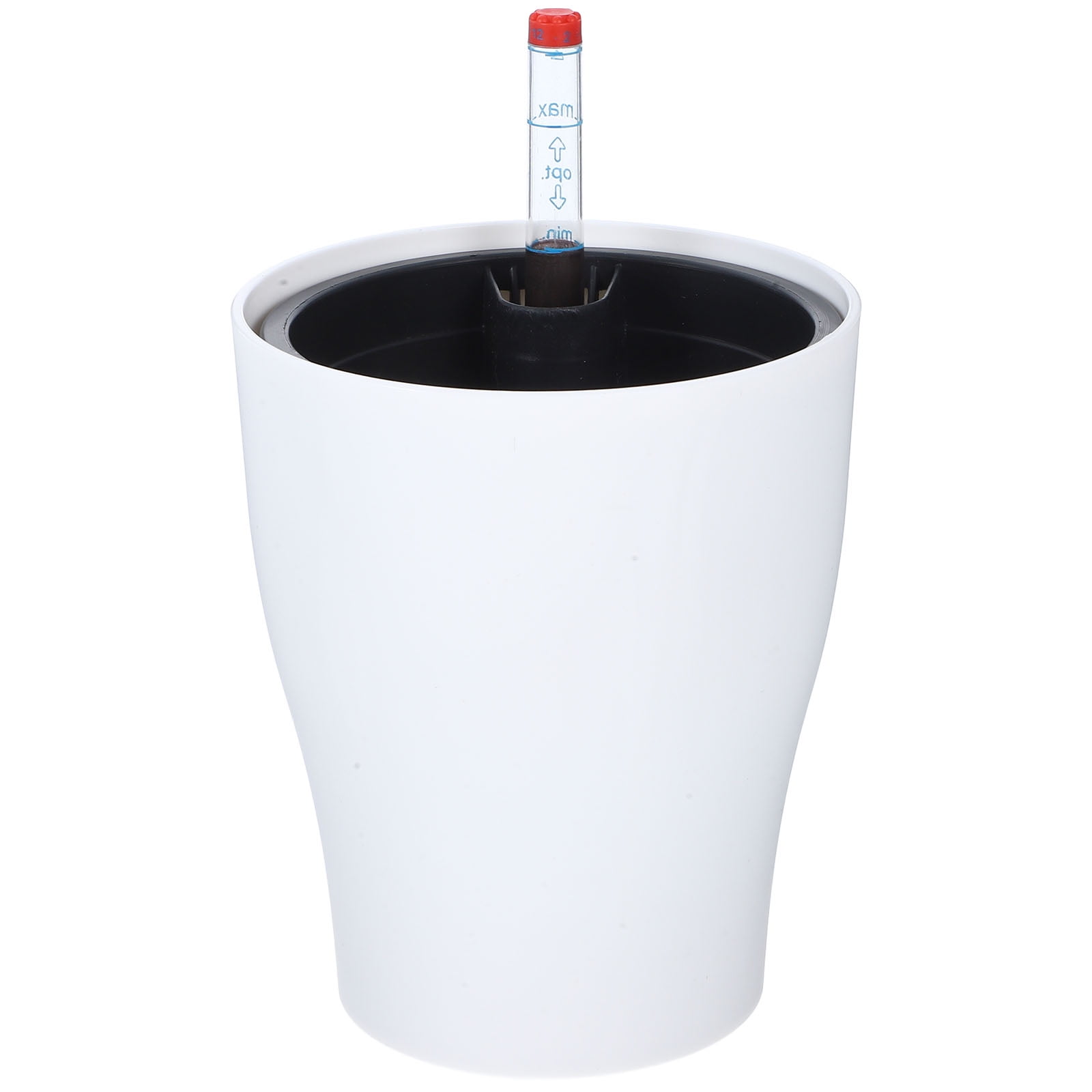 GARVALON Round 1Pcs White Plastic Self Watering Planter with Water ...