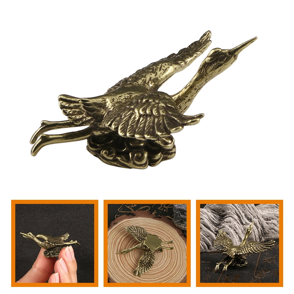 GARVALON Vintage Style Desktop Crane Figurine Collectible for Office ...