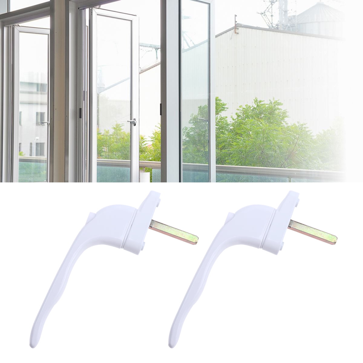 GARVALON White Aluminum Window Lock 1Pcs for Childproof and Push Button ...