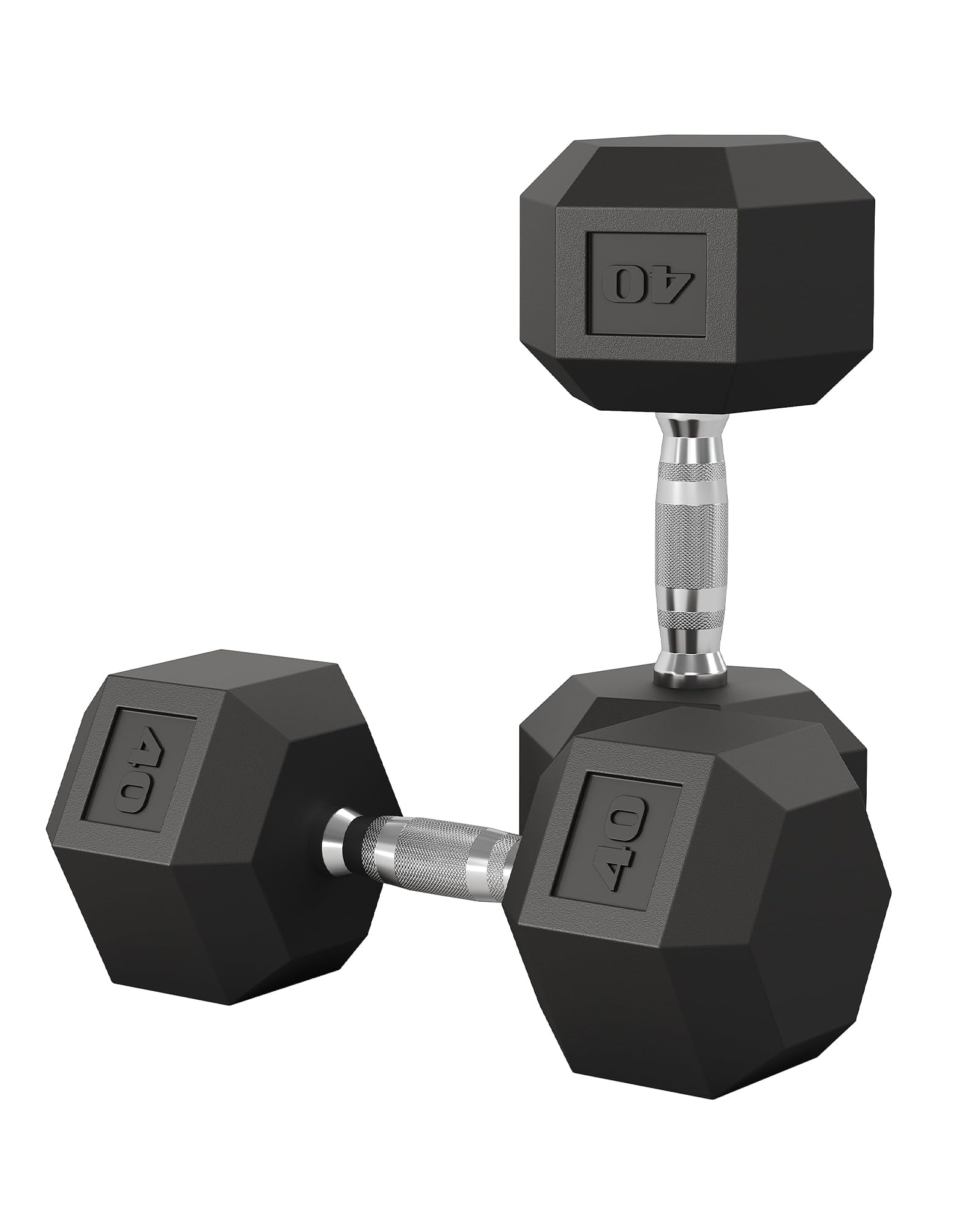 GARVEE 2Pcs 40lbs Hex Dumbbells with Cast Iron Core,Rubber Encased ...