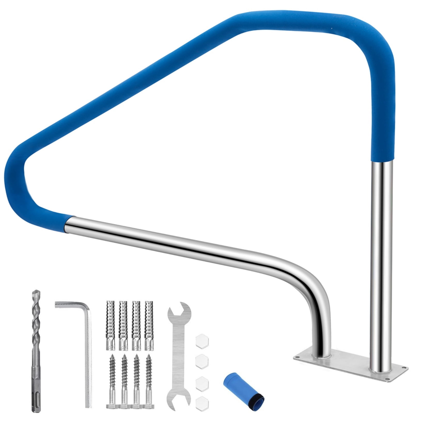 GARVEE 49"x34" Pool Handrail,Stainless Steel 375lbs Capacity Silver ...