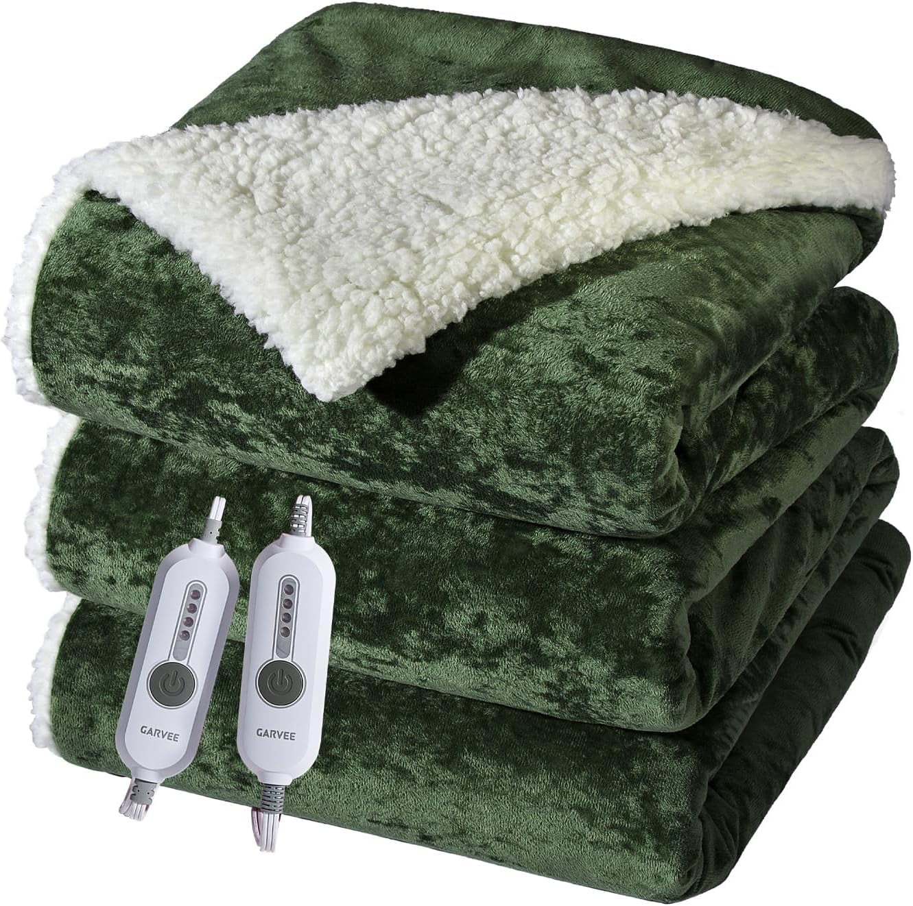 GARVEE Electric Heated Blanket Queen Size 84"x90" Velvet Soft Dual ...