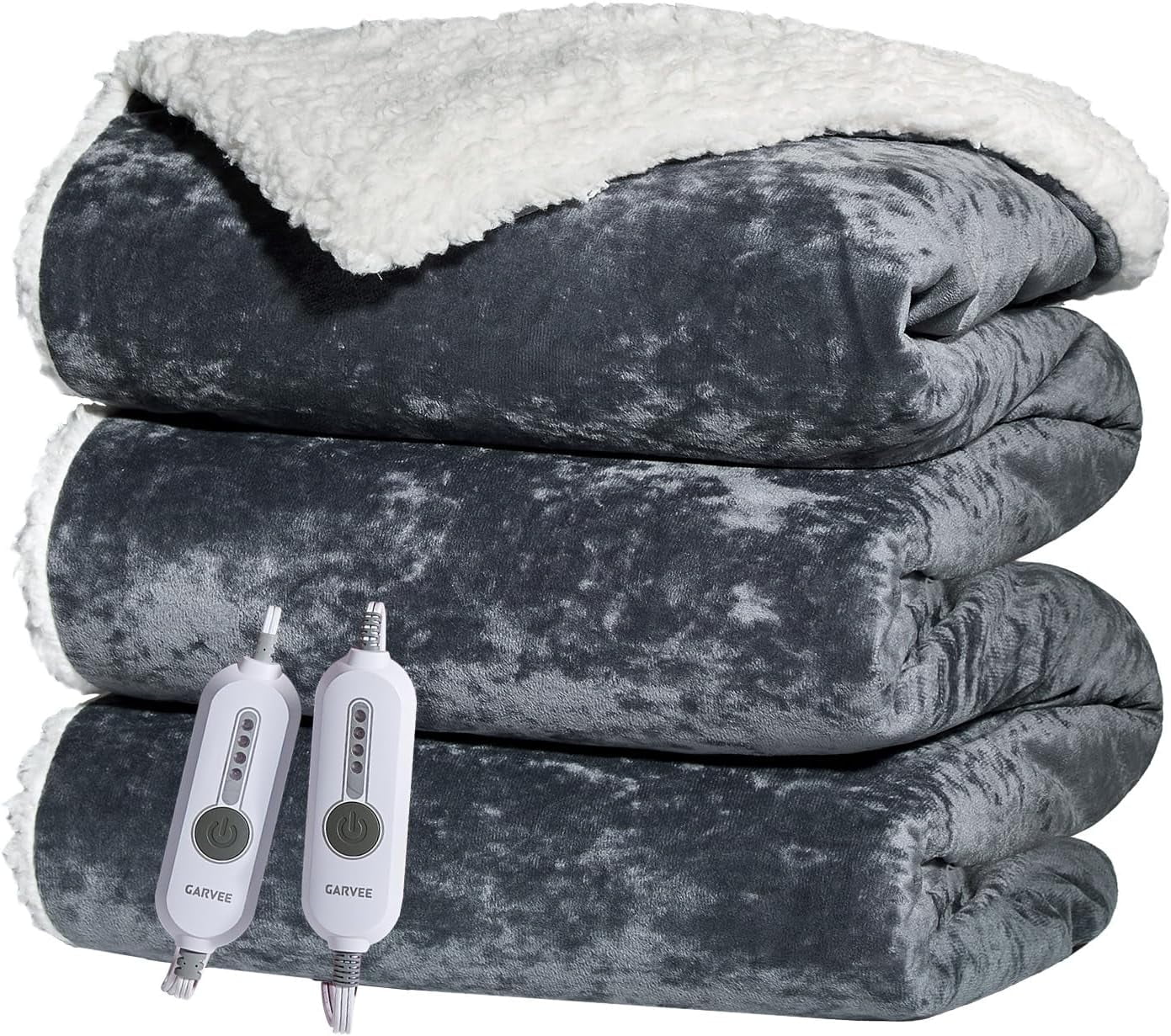 GARVEE Electric Heated Blanket Queen Size 84"x90" Velvet Soft Dual ...