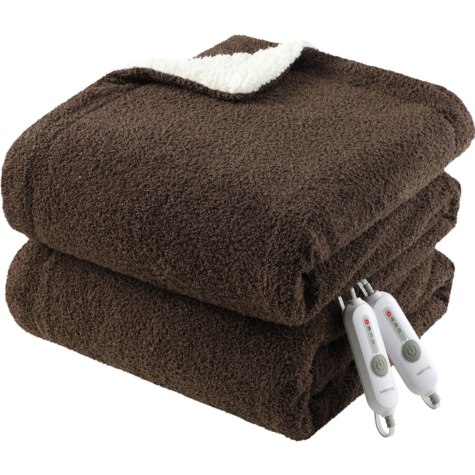 GARVEE Electric Heated Blanket Queen Size,90"x84" Sherpa Super Cozy ...