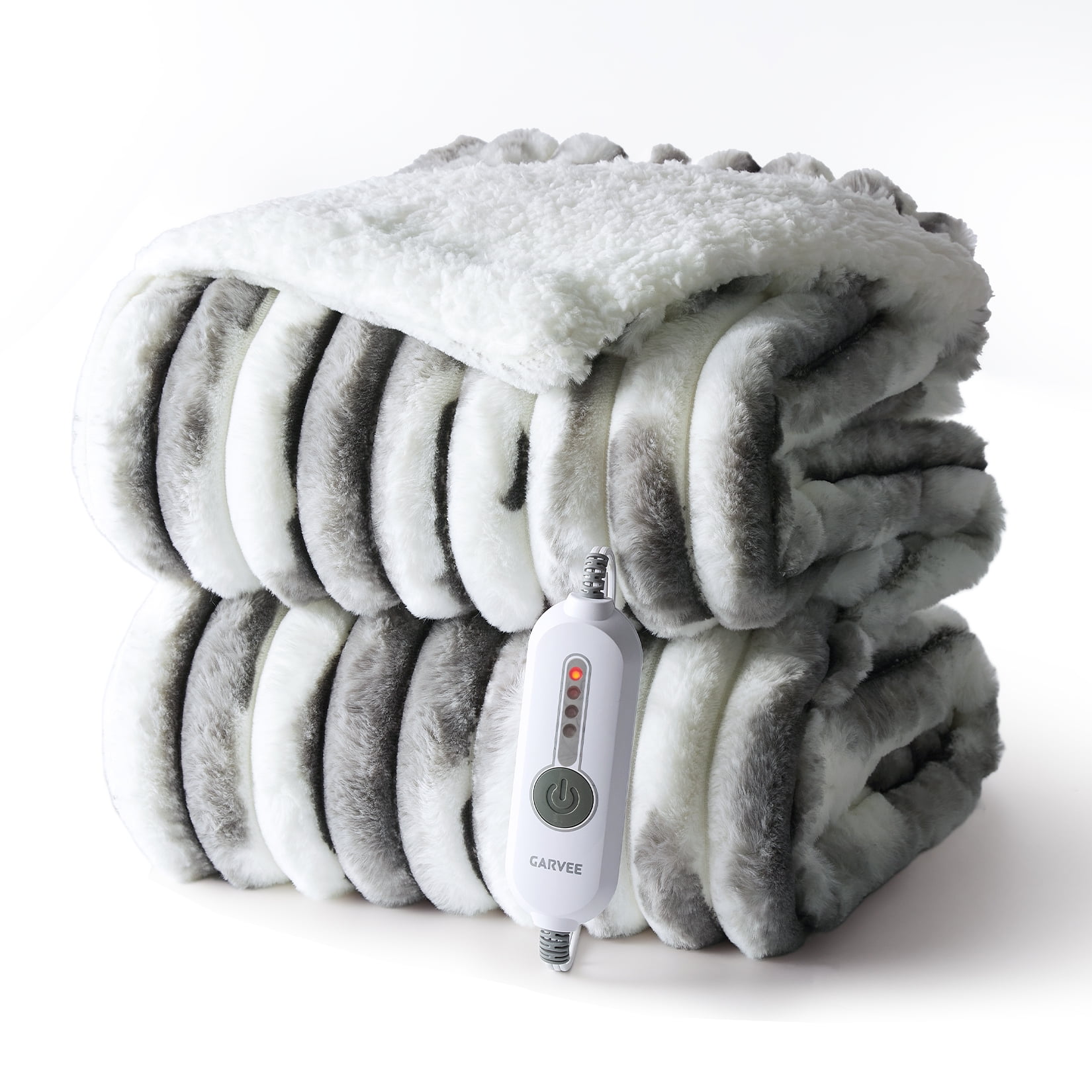 GARVEE Electric Heated Throw Blanket,50"x60" Cozy Faux Rabbit Fur ...
