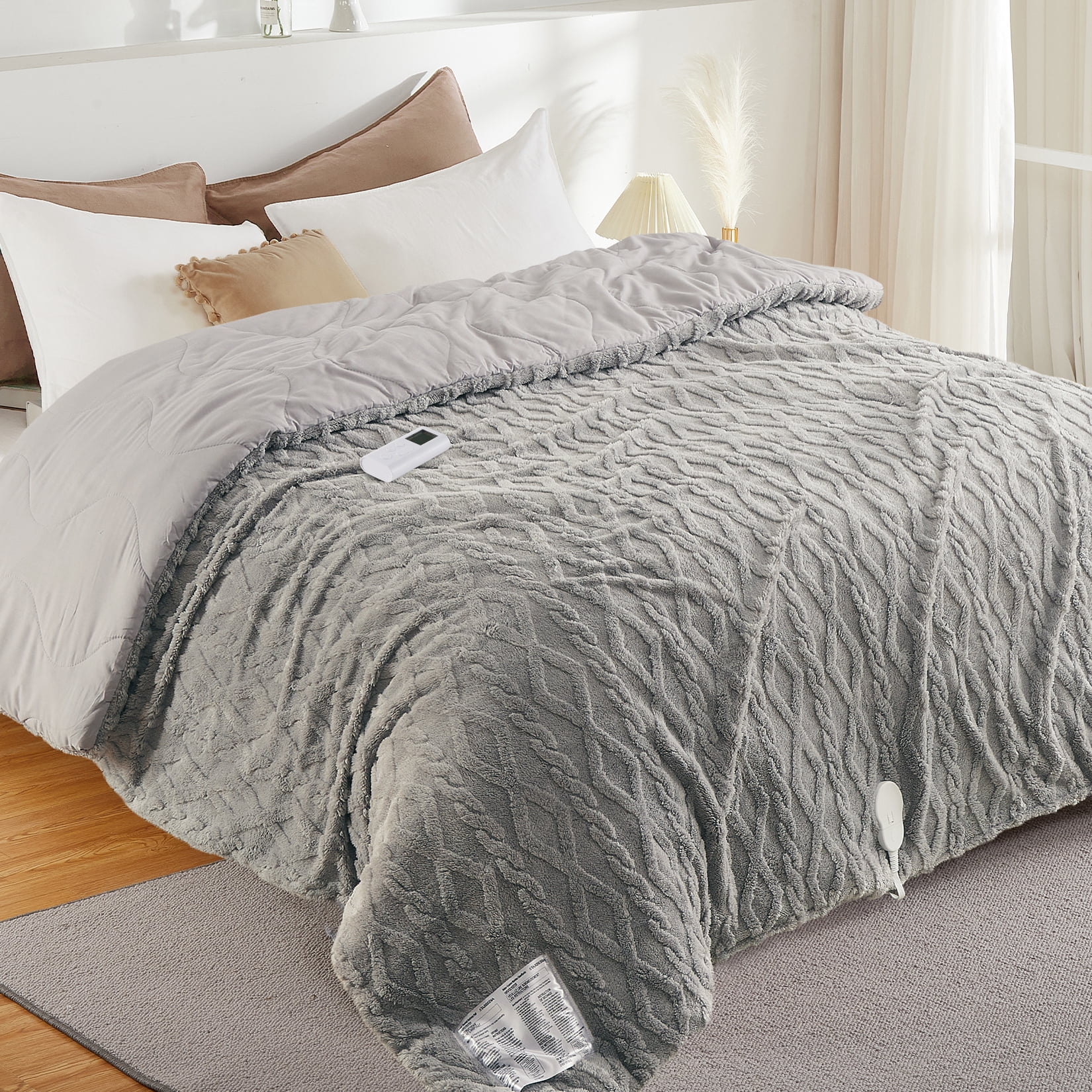 GARVEE Electric Heating Blanket with Wireless LCD Controller,King Size ...