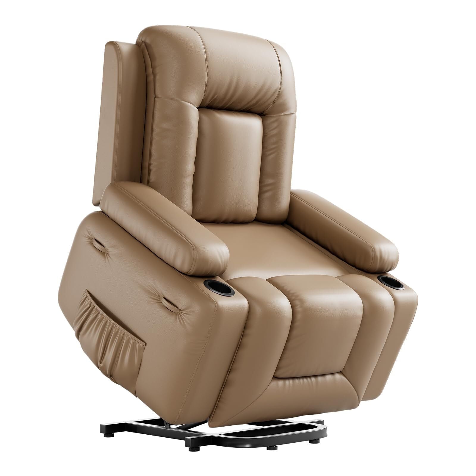 GARVEE Leather Power Lift Recliner, Heat and Massage Function, Pockets ...