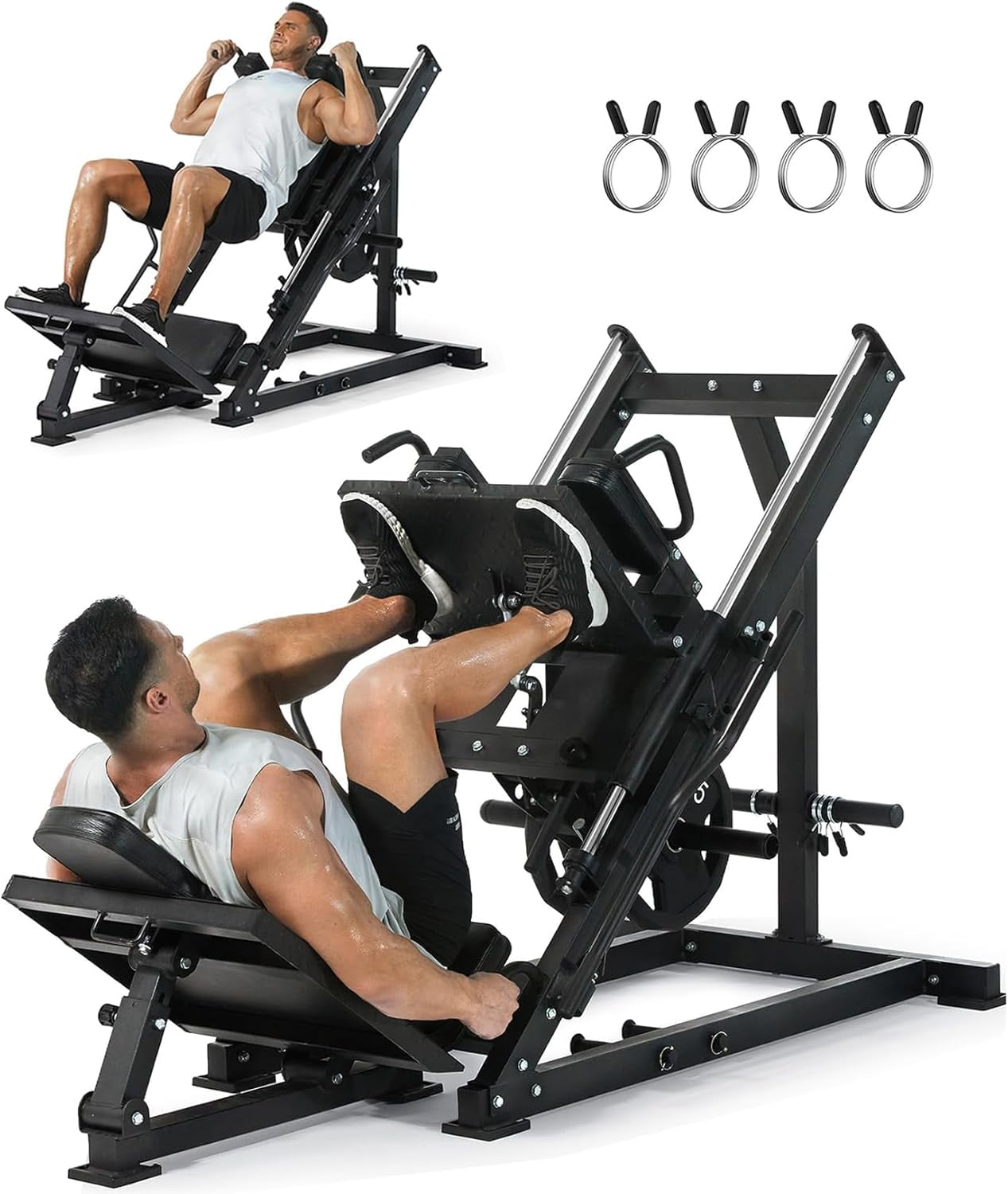 GARVEE Leg Press Hack Squat Machine，1400 Lb Capacity 2 In 1 Leg Press ...