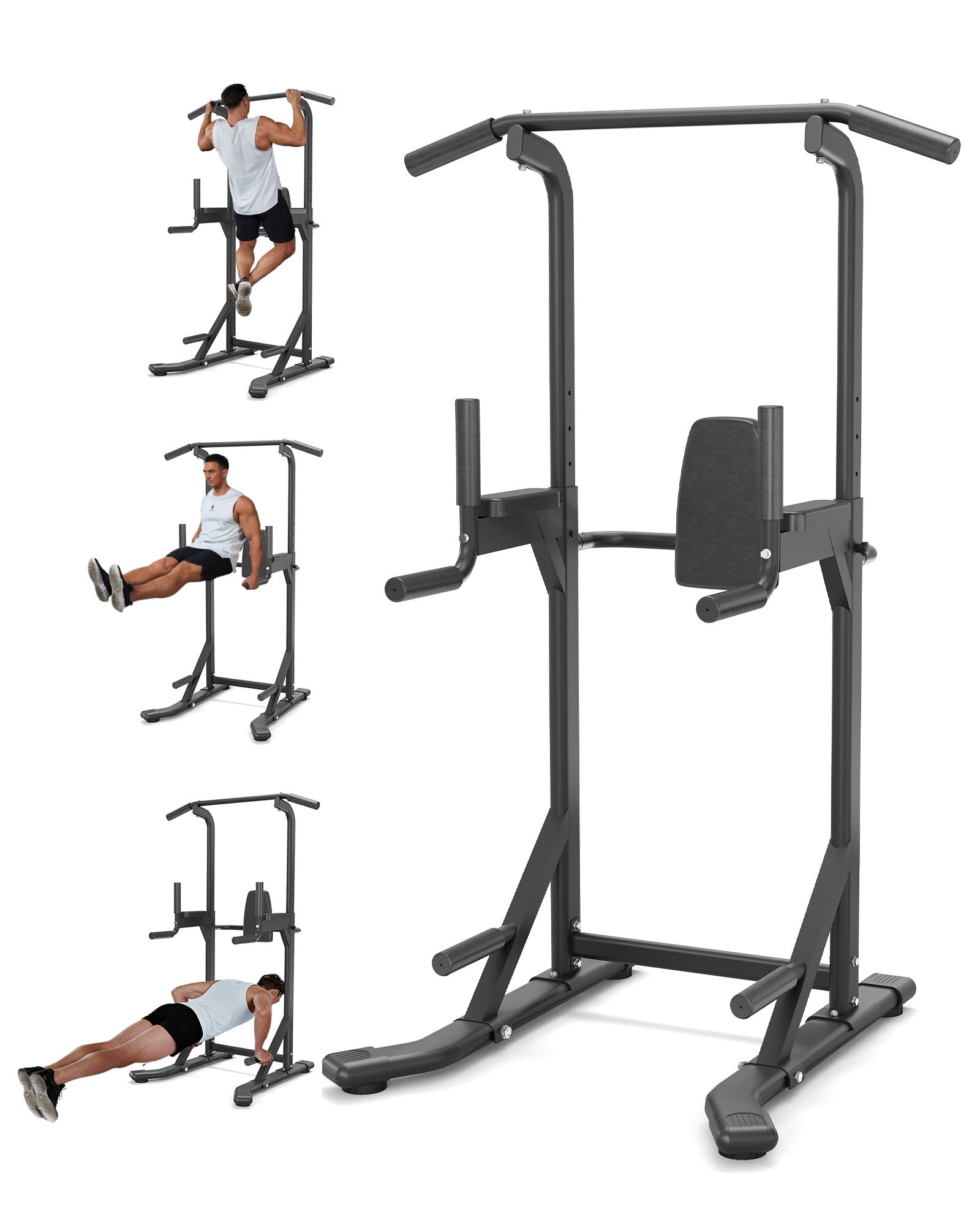 GARVEE Adjustable Power Tower Dip Station 5 in 1 Workout Equipment Pull ...