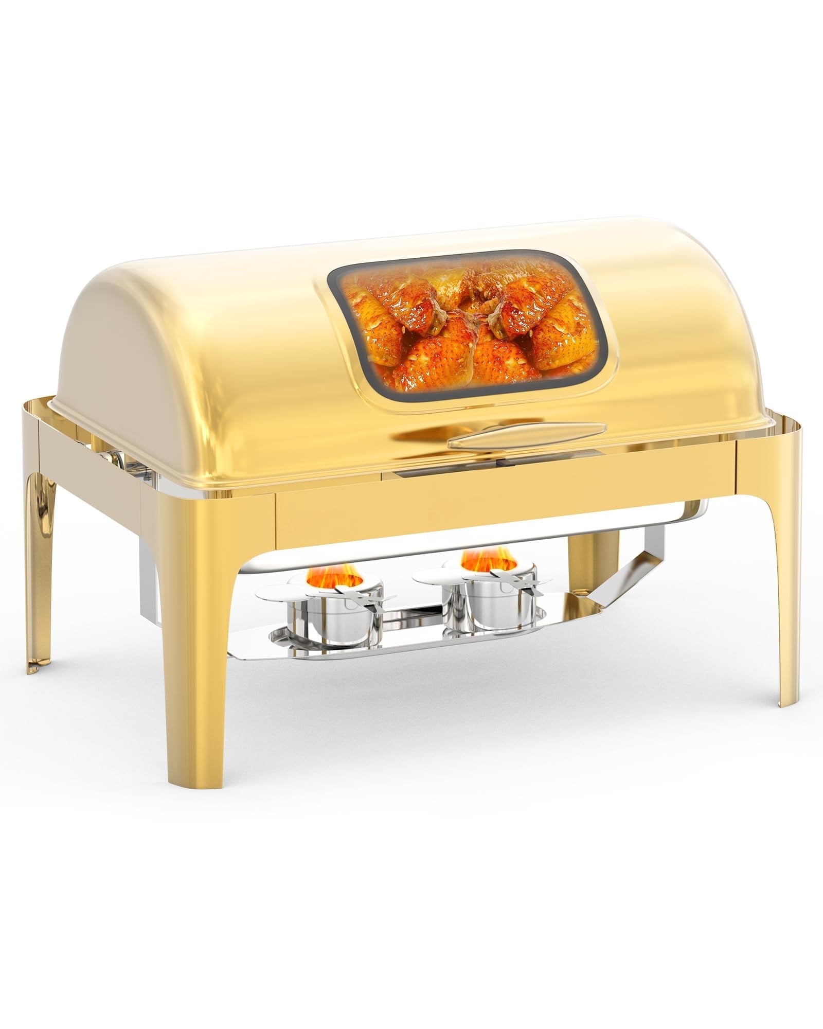 GARVEE Roll Top Chafing Dish Buffet Set, 9 QT Rectangular Catering Food ...