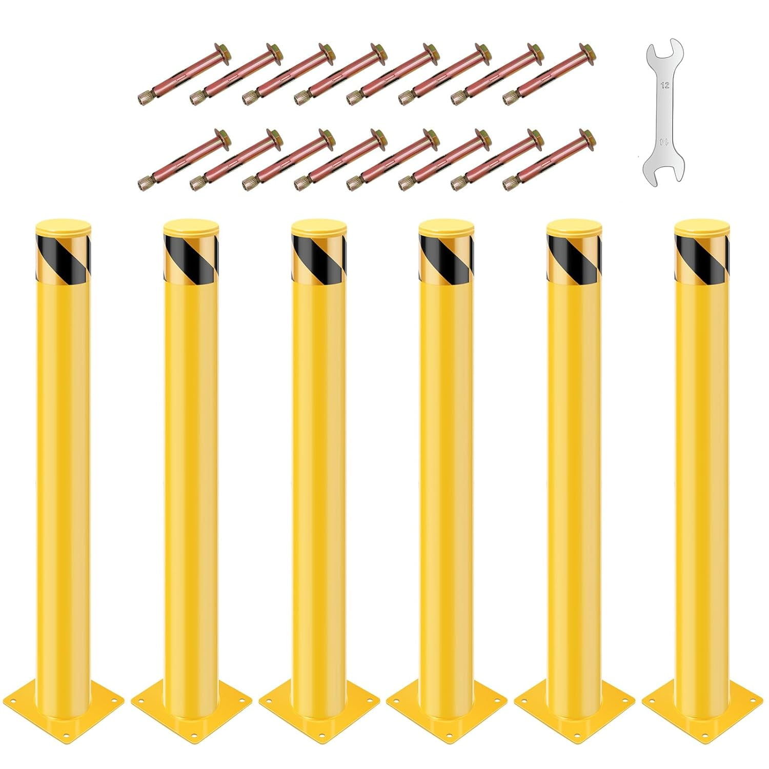 GARVEE Safety Bollard Post, 48 x 4.5 inch Steel Removable Traffic ...