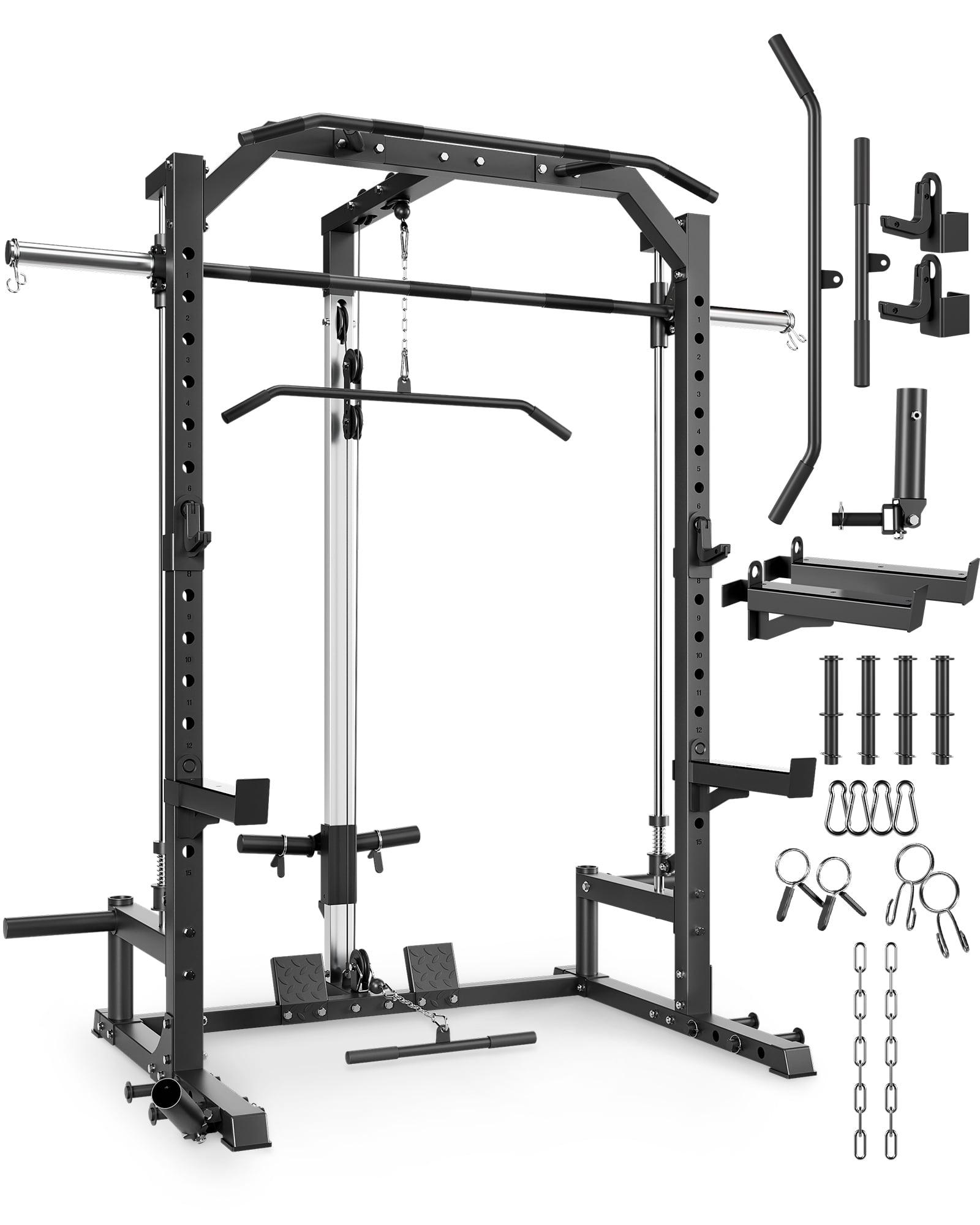 GARVEE Smith Machine with Barbell Bar,Cable System,Lat Pulldown ...