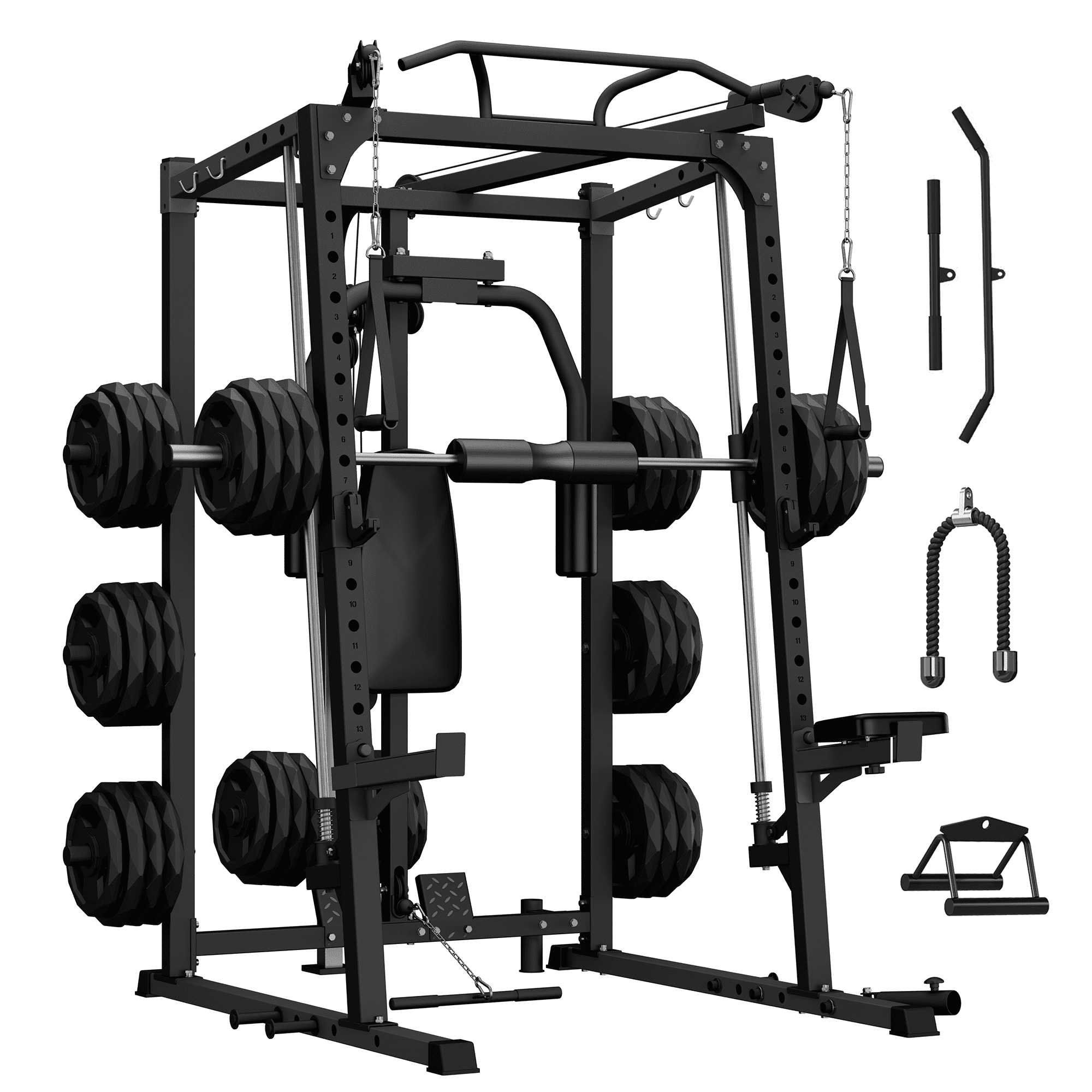 GARVEE Smith Machine Home Gym，2000LBS Power Cage with Cable Crossover ...