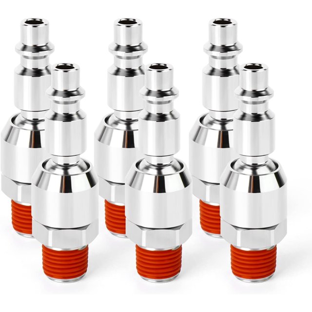 GASHER 3PCS1/4" Swivel Air Plug, 3-Pack Industrial Swivel Coupler and ...