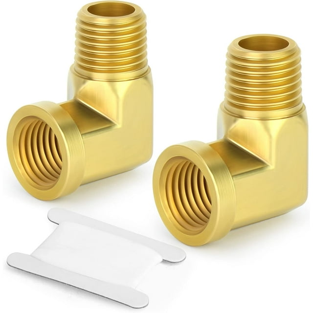 GASHER 5pcs 90 Degree Barstock Street Elbow, 1/4 Inch NPT Male Pipe to 1/4 Inch NPT Female Brass ...