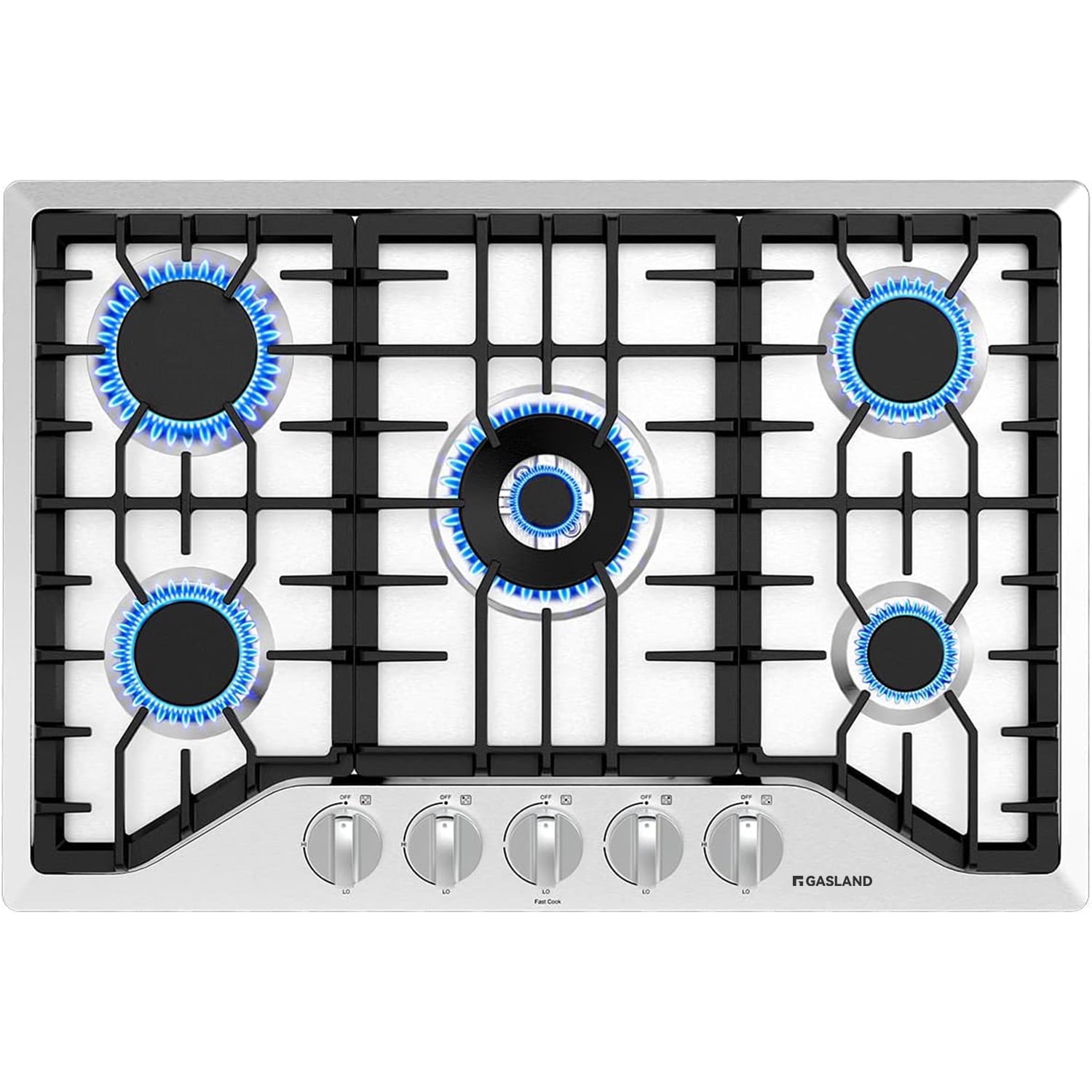 GASLAND 5 Burner Built-in Gas Cooktop, 30" NG/LPG Convertible Gas ...