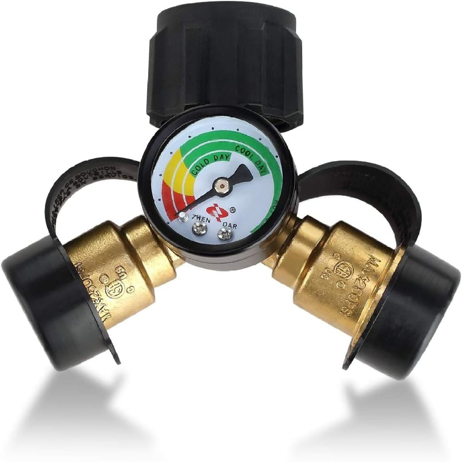 GASLAND Propane Y Splitter Adapter, 2 Way Propane Tank with Gauge for ...