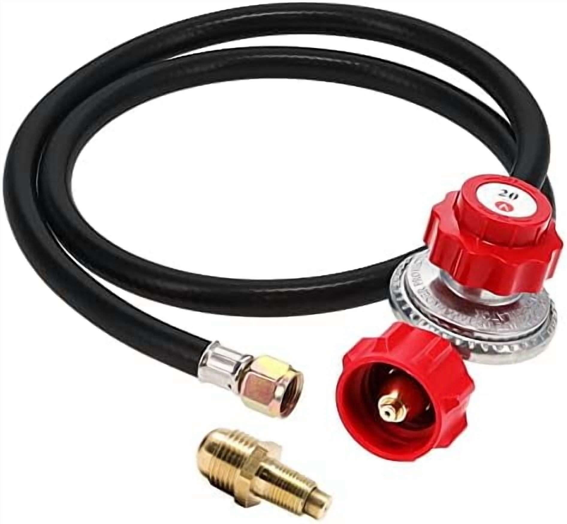 GASONE Propane Regulator - Brass Orifice 4 ft High Pressure 0-20 PSI ...