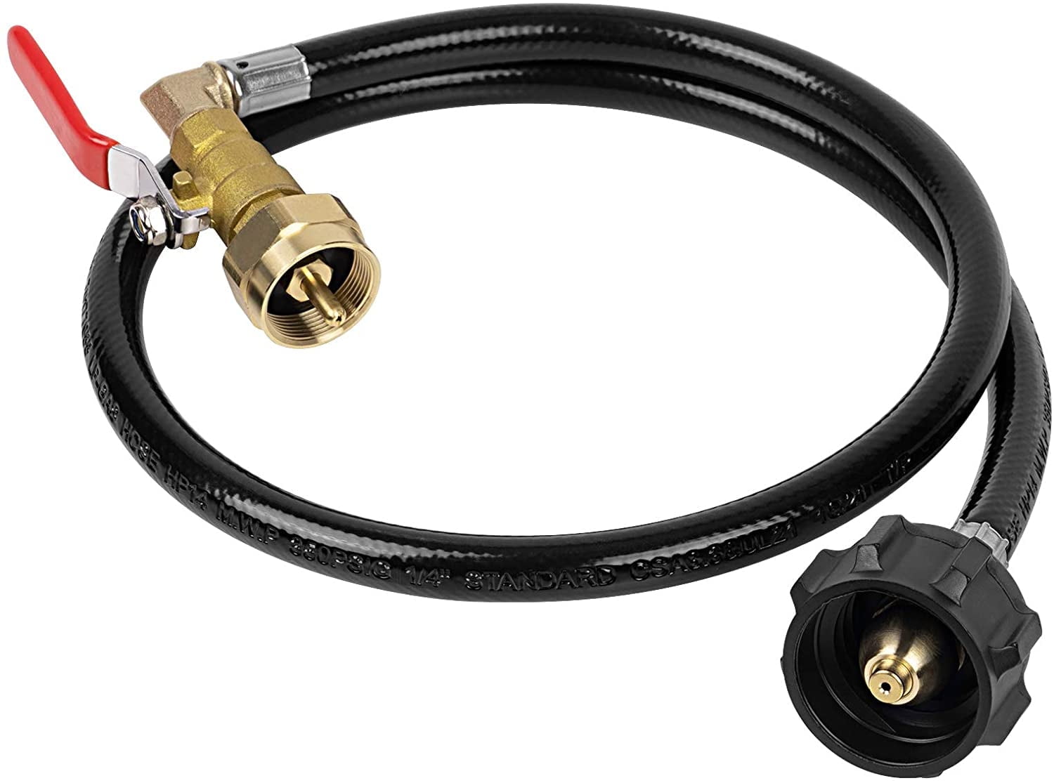 3 Ft. Propane Refill Adapter Hose with GAS CONNECTOR, Shutoff Valve ...