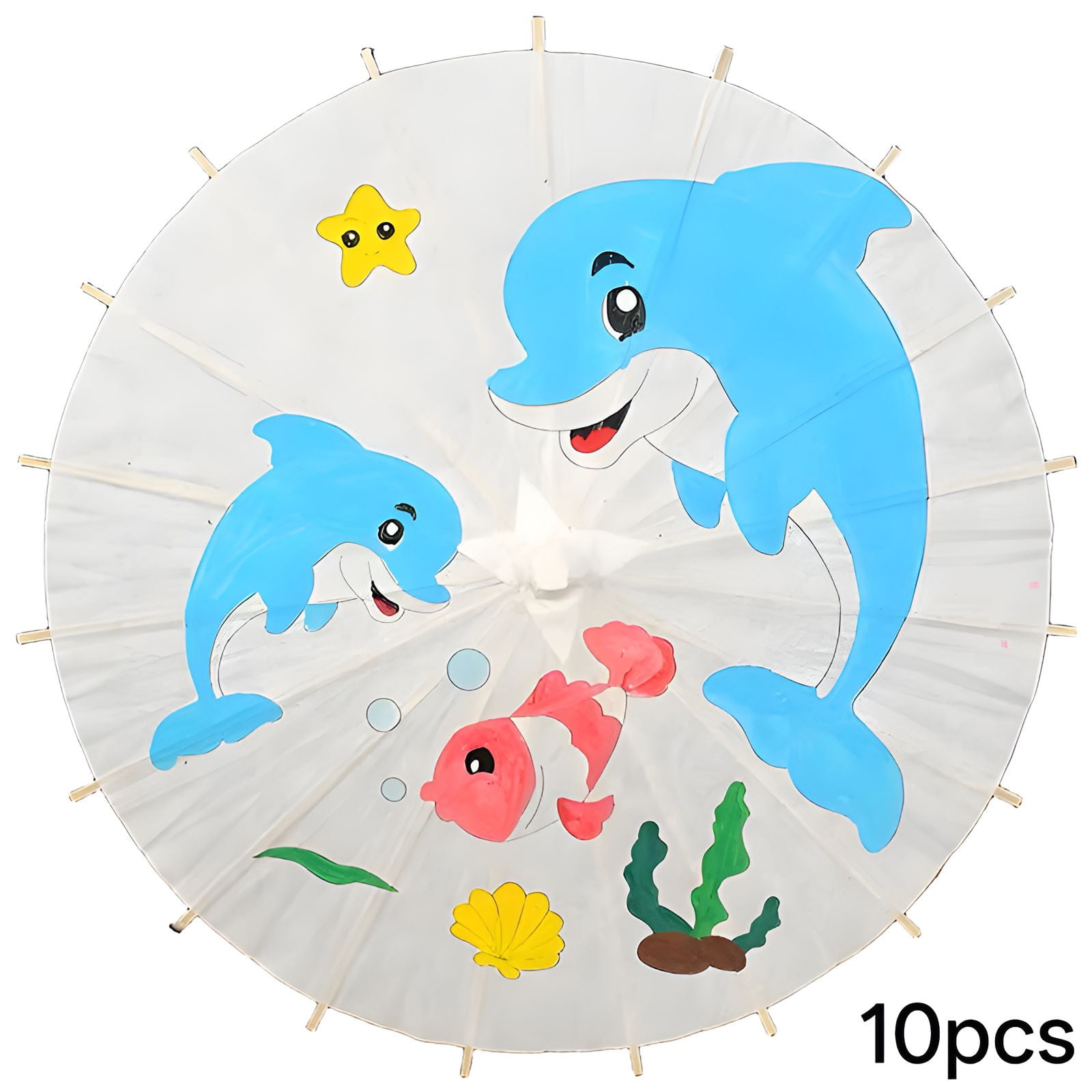 GASTROPOD 10Pcs Paper Parasol Umbrellas,Easy to Decorate Kids Umbrella ...