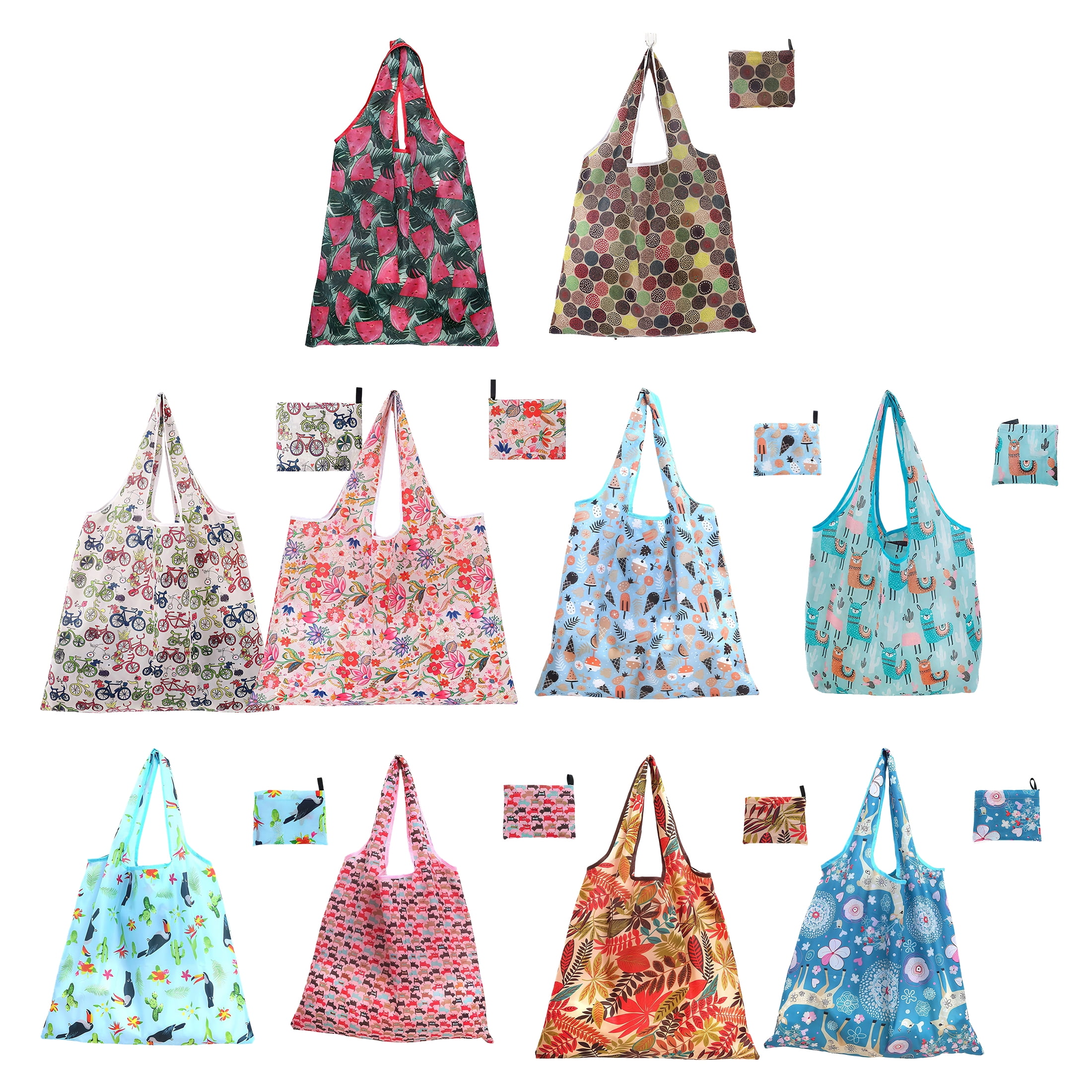 GASTROPOD 10Pcs Reusable Grocery Bags,Environmental Foldable Produce ...