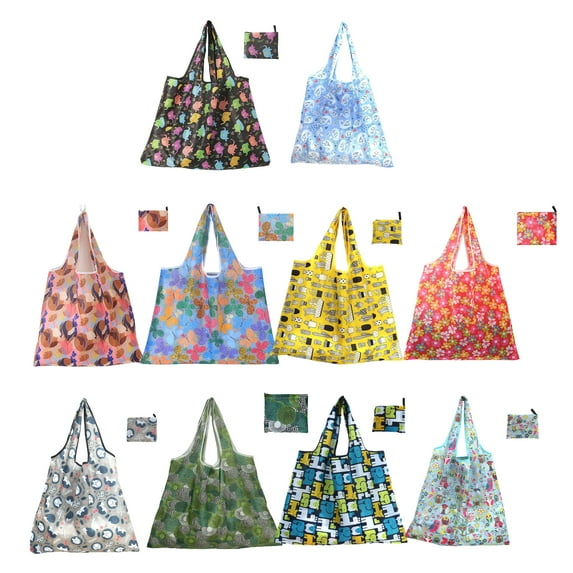 GASTROPOD 10Pcs Reusable Grocery Bags,Foldable Style Large Tote Bag ...