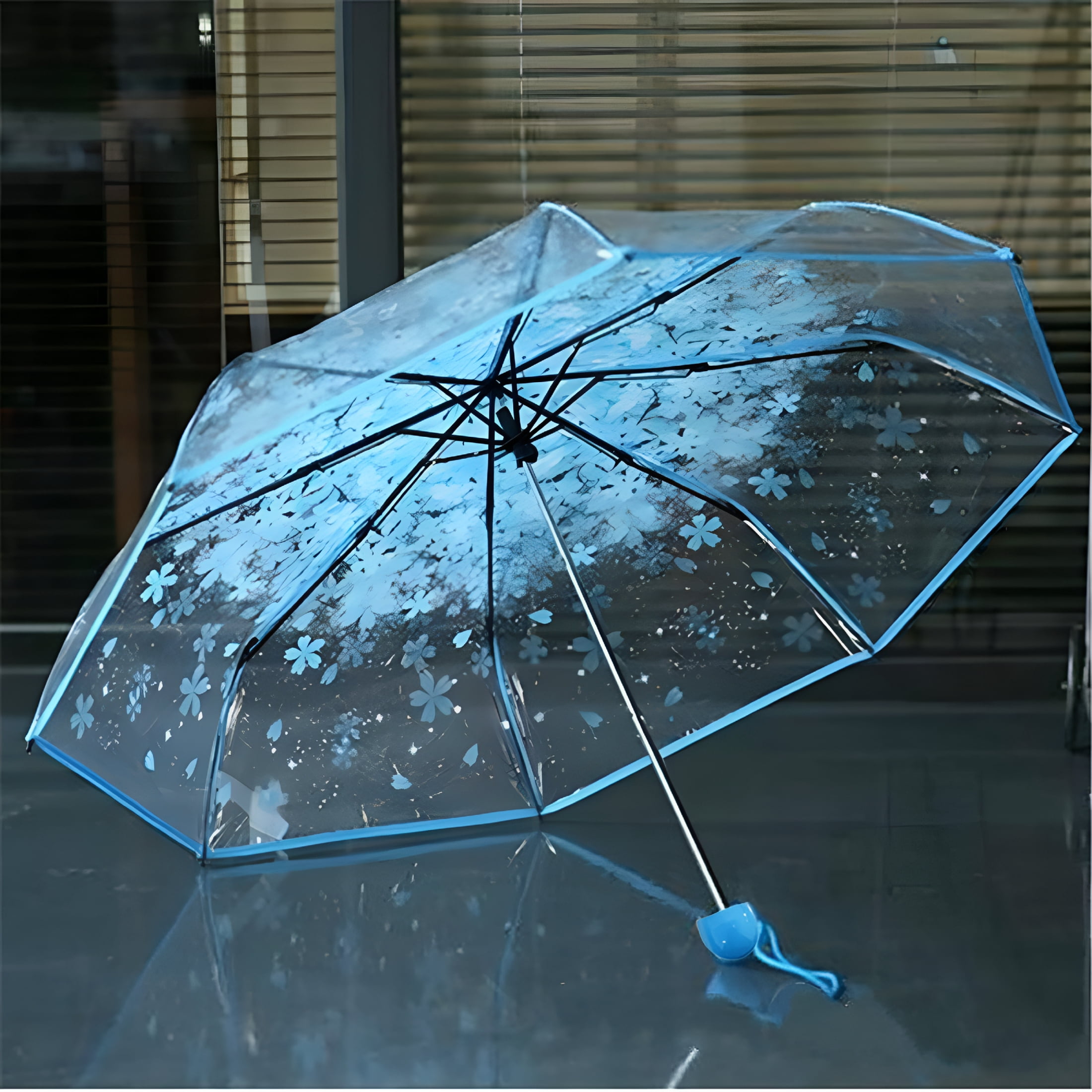 GASTROPOD 2026 New Three Fold Umbrella Women Transparent Clear Cherry ...