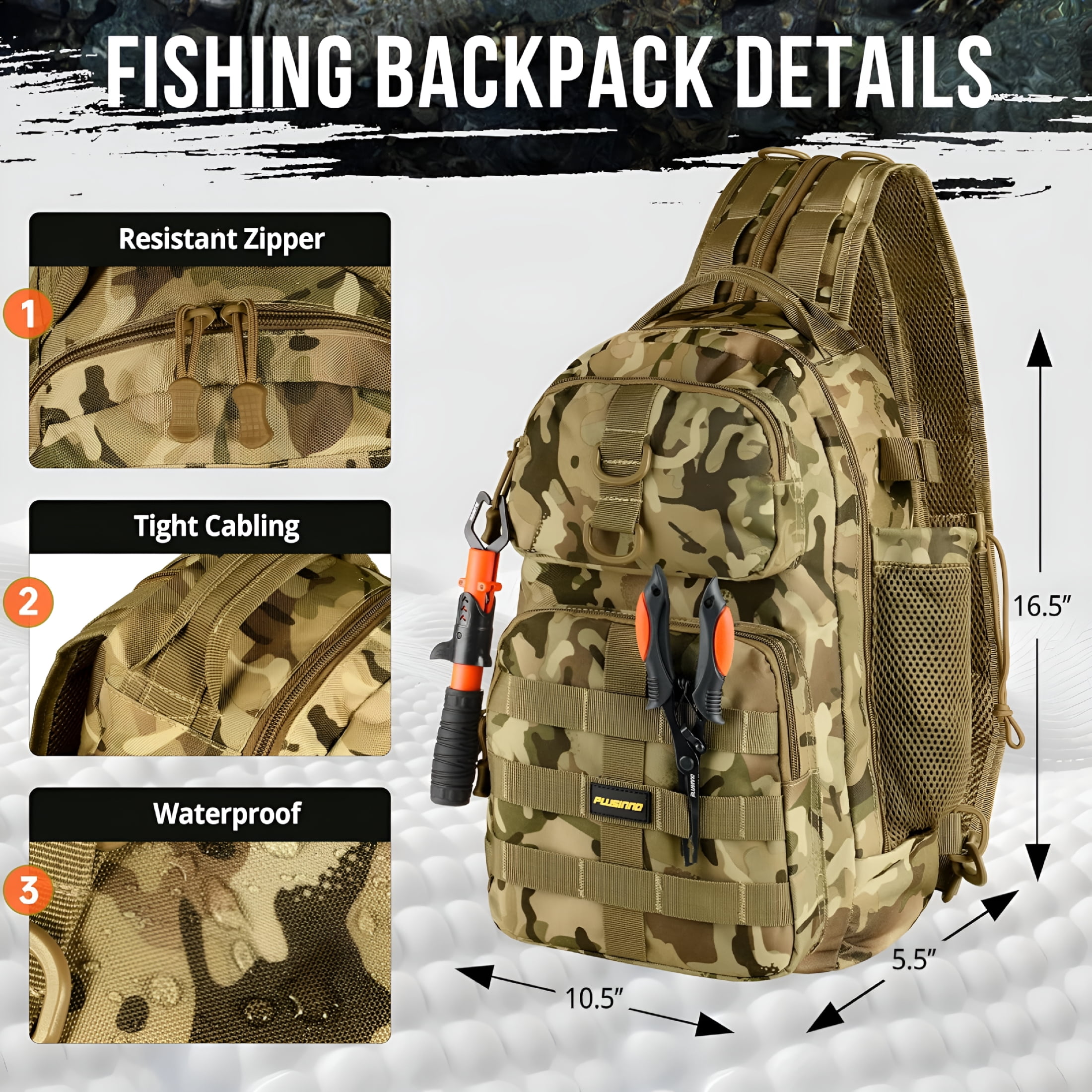 GASTROPOD 2026 New Waterproof Fishing Backpack with Tackle Boxes, Rod ...