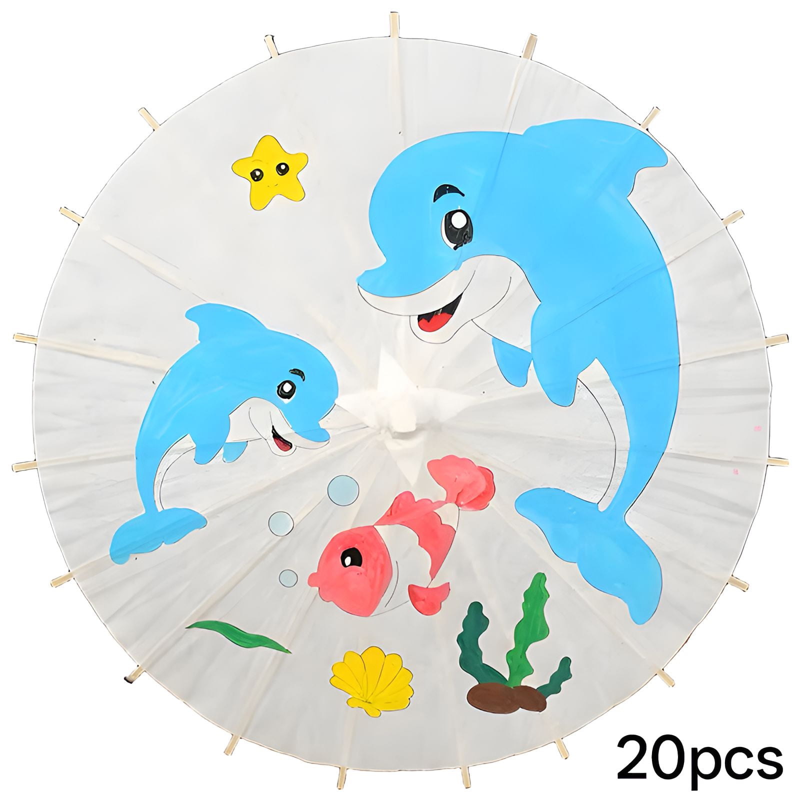 GASTROPOD 20Pcs Paper Parasol Umbrellas,Playful Marine Life Small ...
