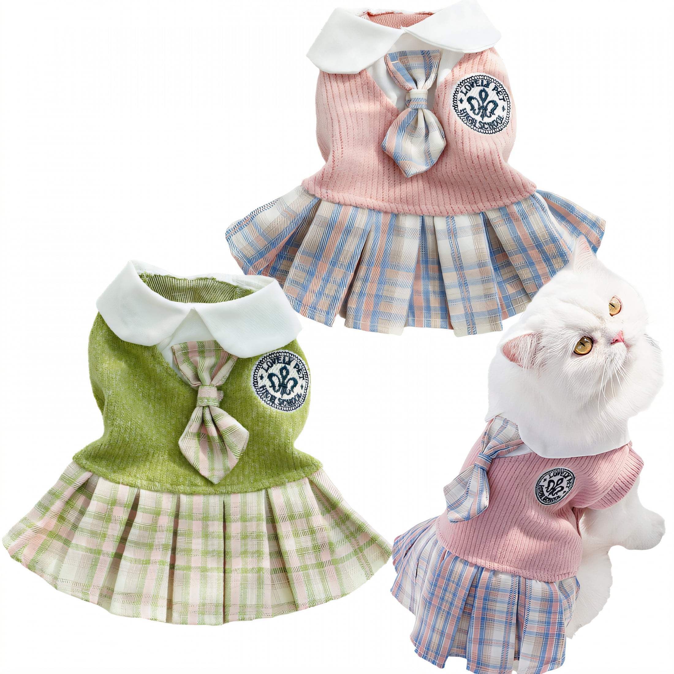 GASTROPOD 2Pcs Dog Dresses for Small Dogs Girl,Polyester Dog Costume ...