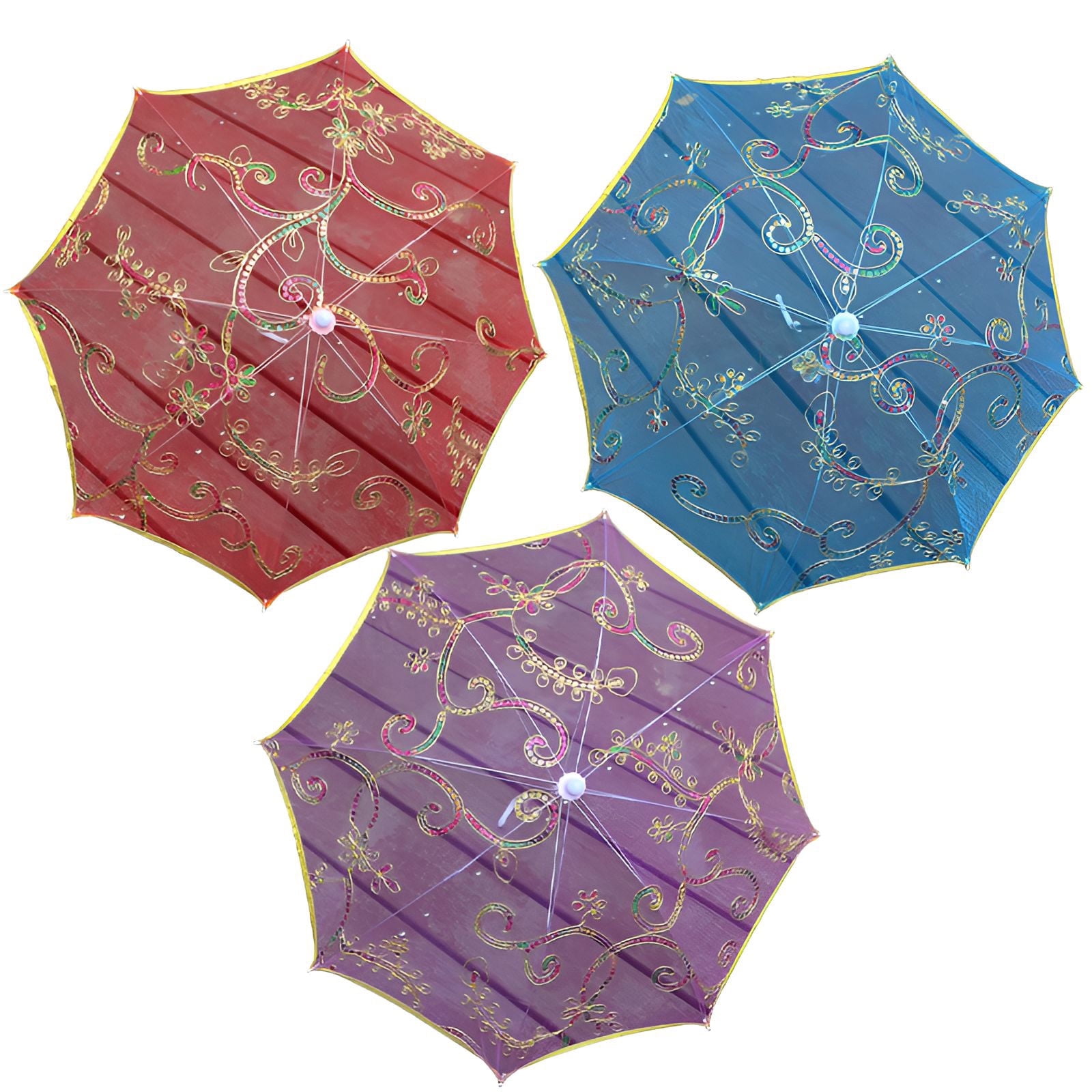 GASTROPOD 3Pcs Craft Lace Decorative Umbrella,Exquisite Embroidery Lace ...