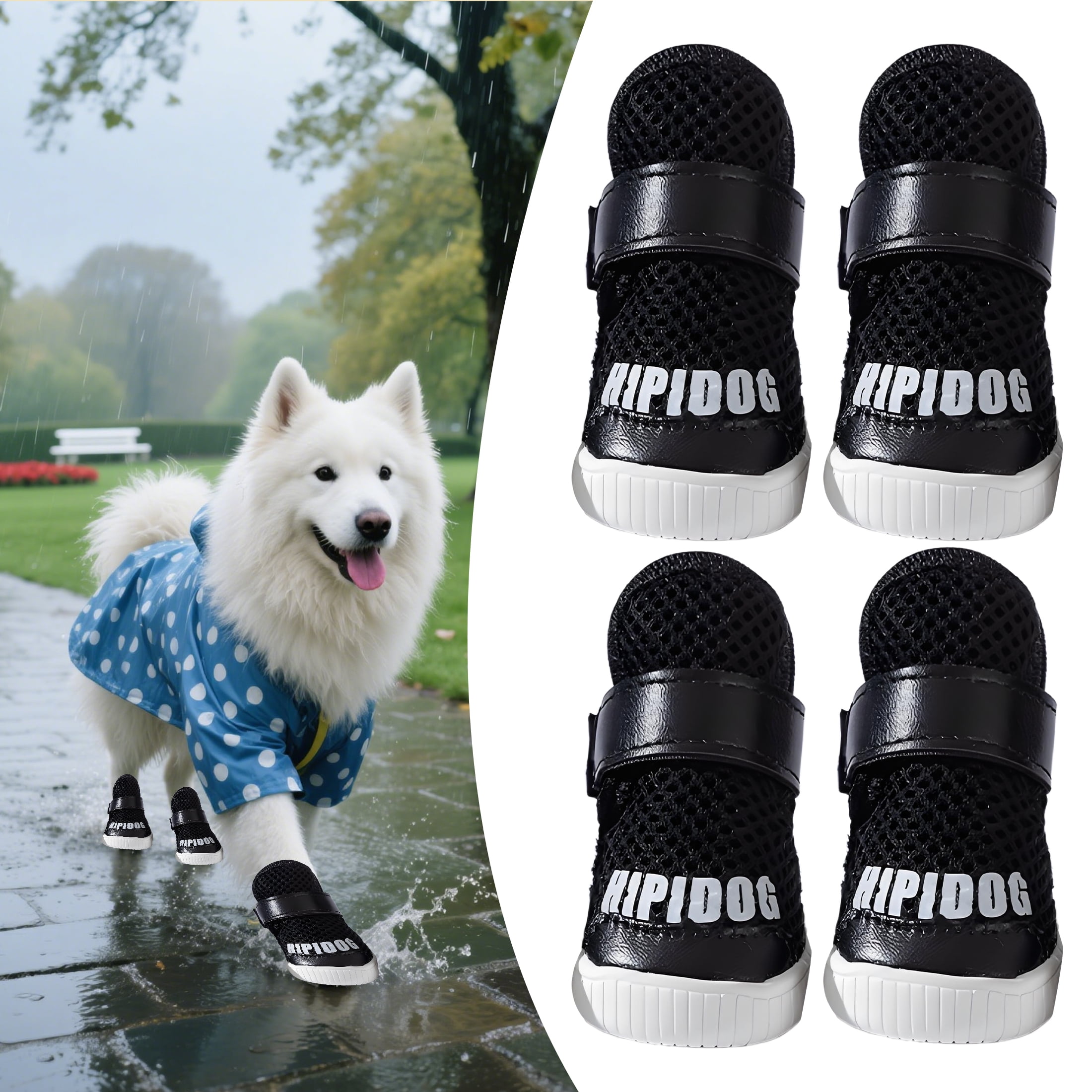 GASTROPOD 4Pcs Dog Booties,Breathable Heat Dissipation Dog Booties and ...