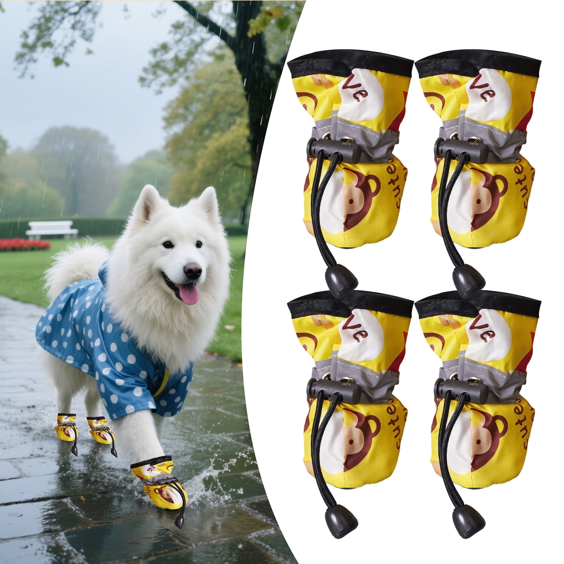 GASTROPOD 4Pcs Dog Booties,Breathable and Non-Slip Dog Booties and Paw ...