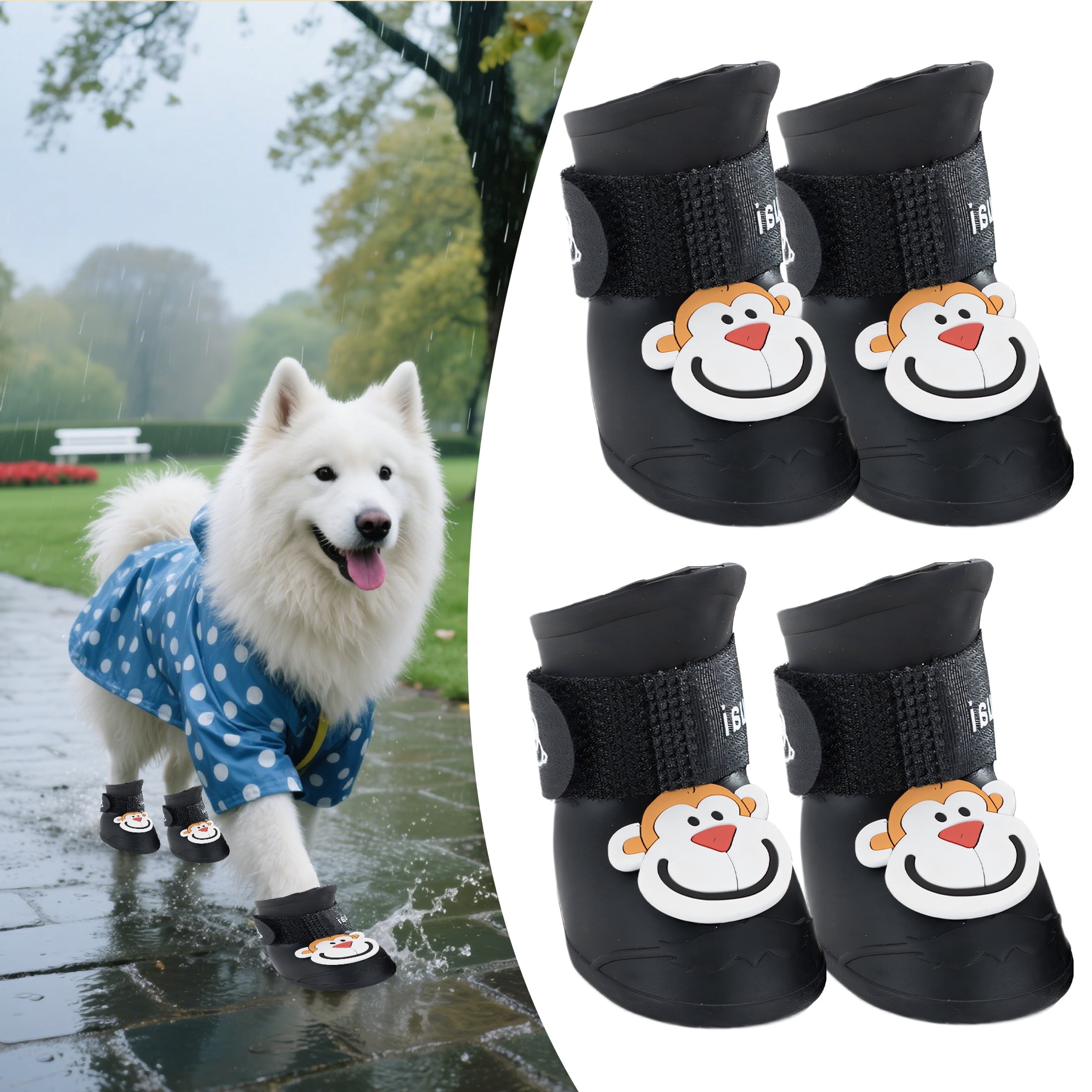GASTROPOD 4Pcs Dog Booties,Silicone Waterproof Rainy Dog Shoes for Hot ...