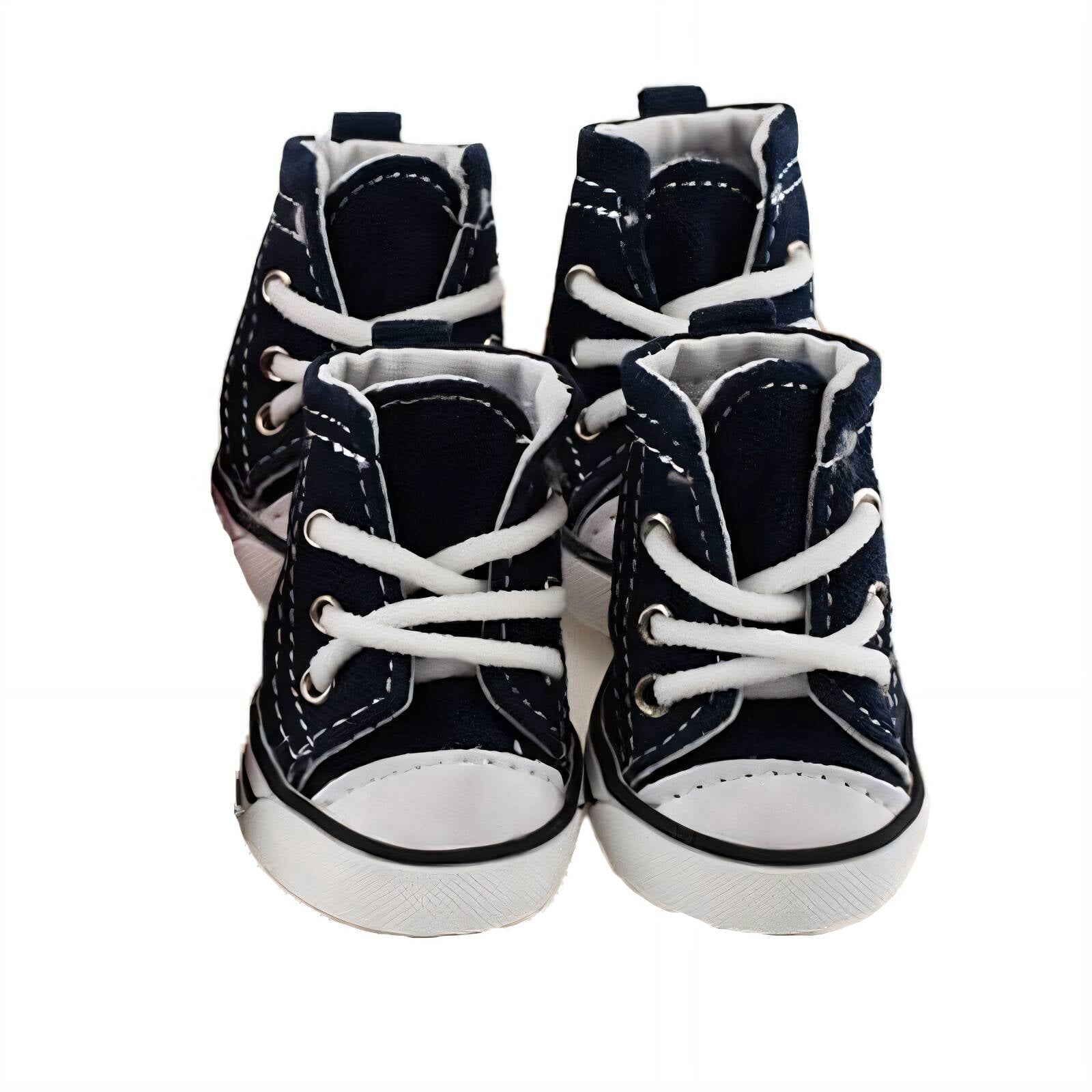 GASTROPOD 4Pcs Dog Shoes Stylish Denim Fabric Dog Booties Soft Rubber ...