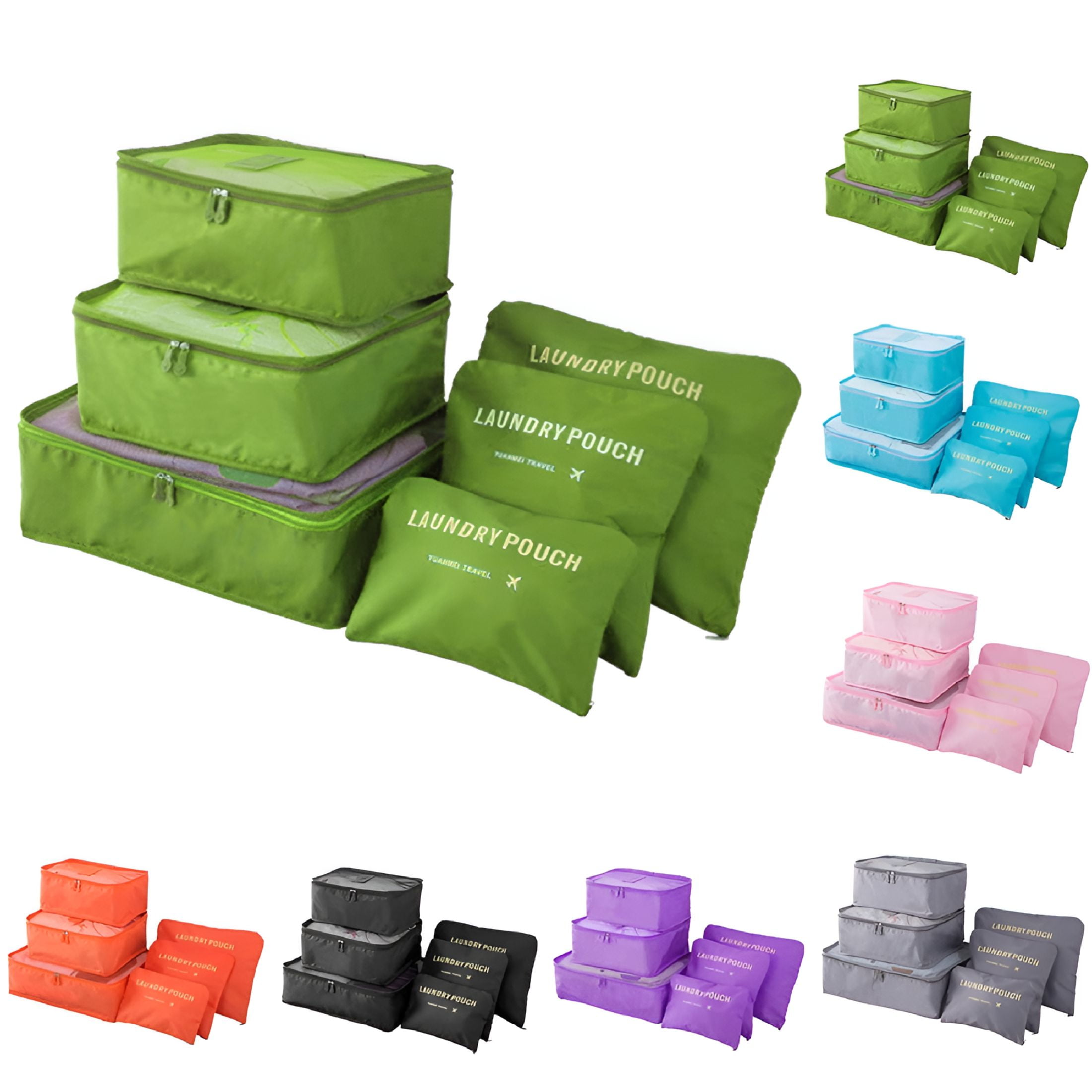 GASTROPOD 6Pcs Waterproof Travel Storage Bags Clothes Packing Cube ...