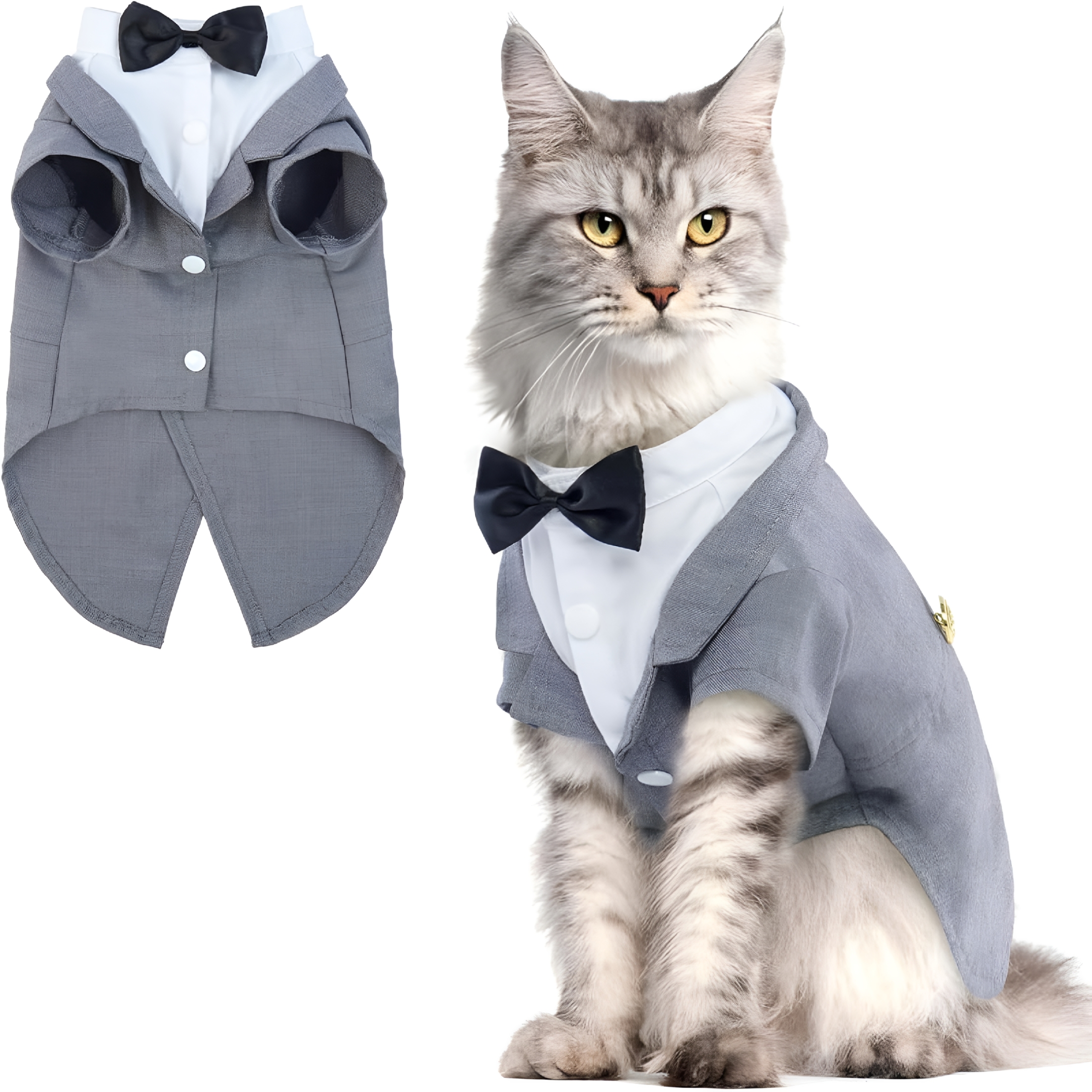 GASTROPOD Cat Tuxedo Suit, Cat Costumes for Cats Only, Sphynx Cat ...