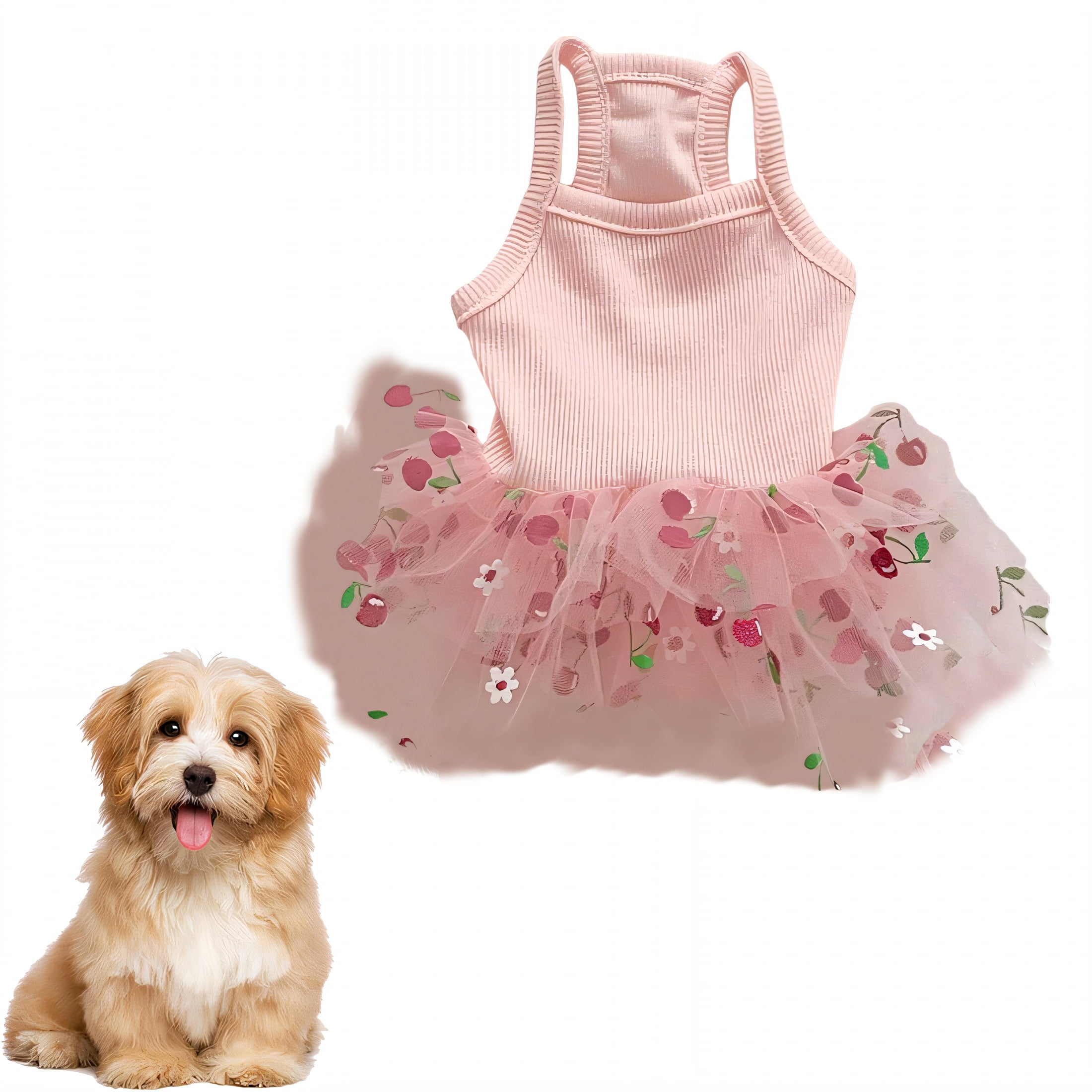 GASTROPOD Dog Dresses for Small Dogs Girl,Polyester Tiered Mesh ...