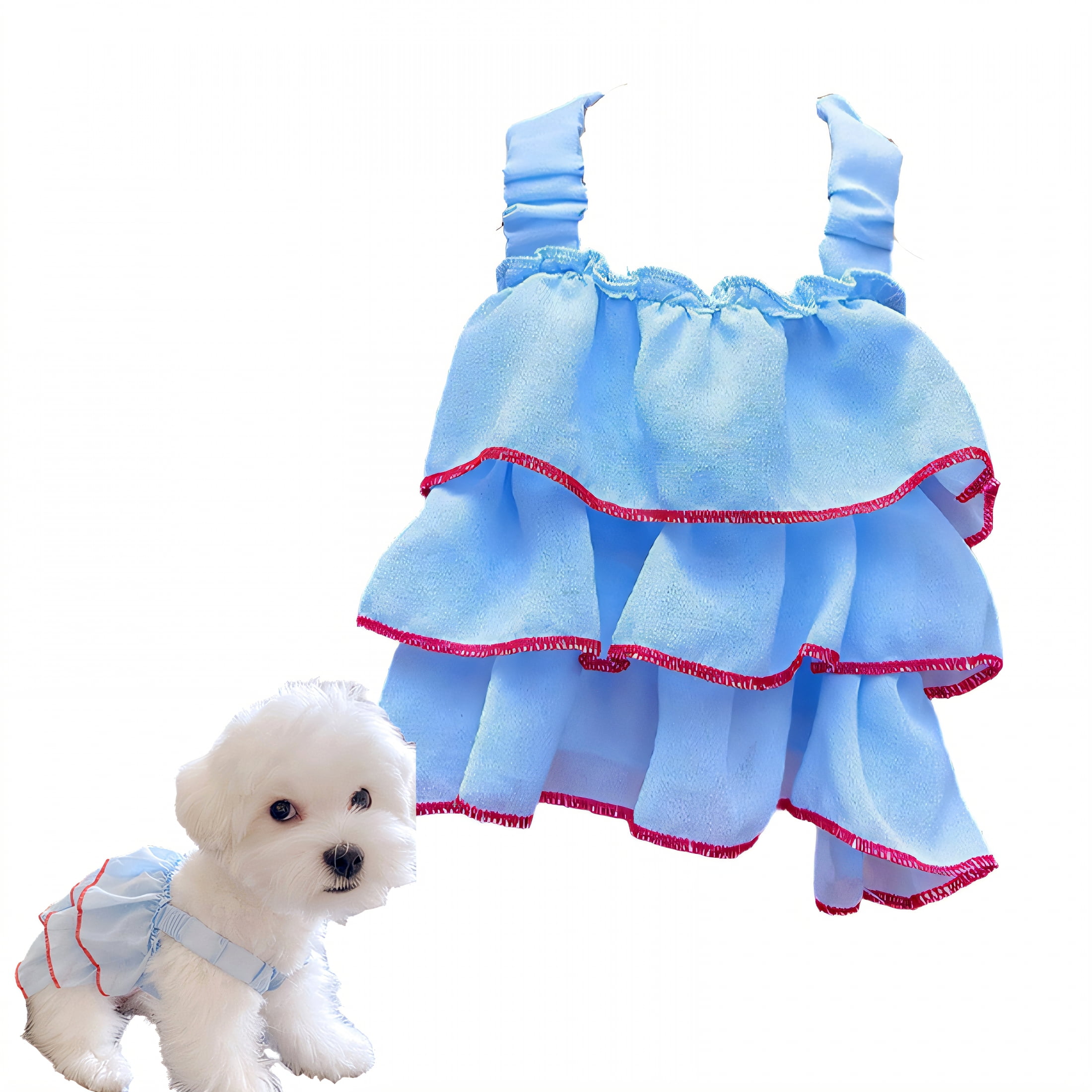 GASTROPOD Dog Dresses for Small Dogs Girl,Polyester Puppy Clothes,3D ...