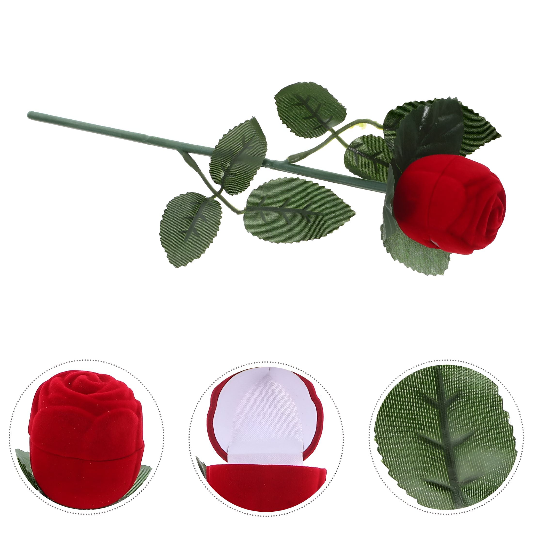 GASTROPOD Engagement Ring Box in Rose Shape Velvet Jewelry Box for ...