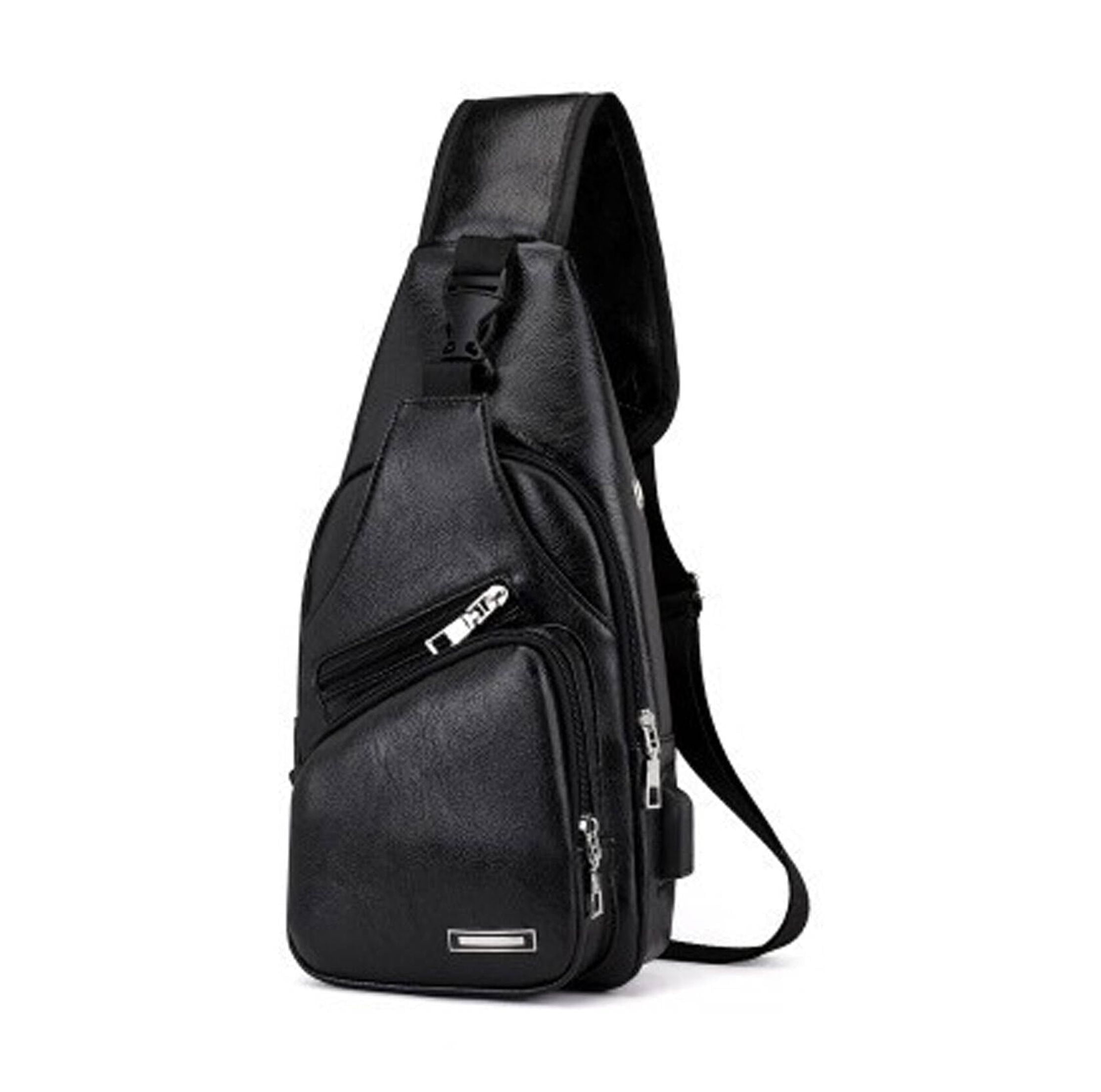 GASTROPOD Leather Crossbody Bag Men,Practical Multi-Pocket Sling Bag ...