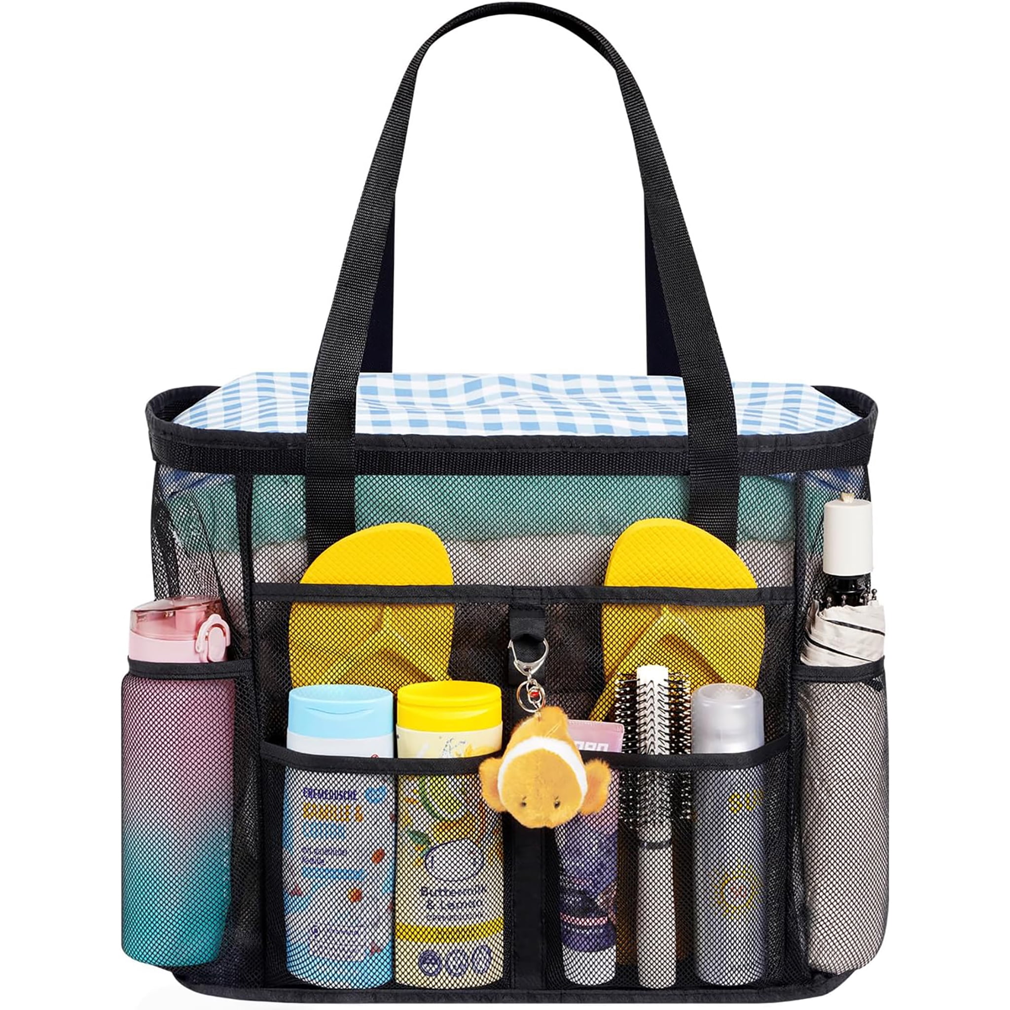 GASTROPOD Mesh Beach Bag, Large Travel Tote with 8 Pockets, Quick ...