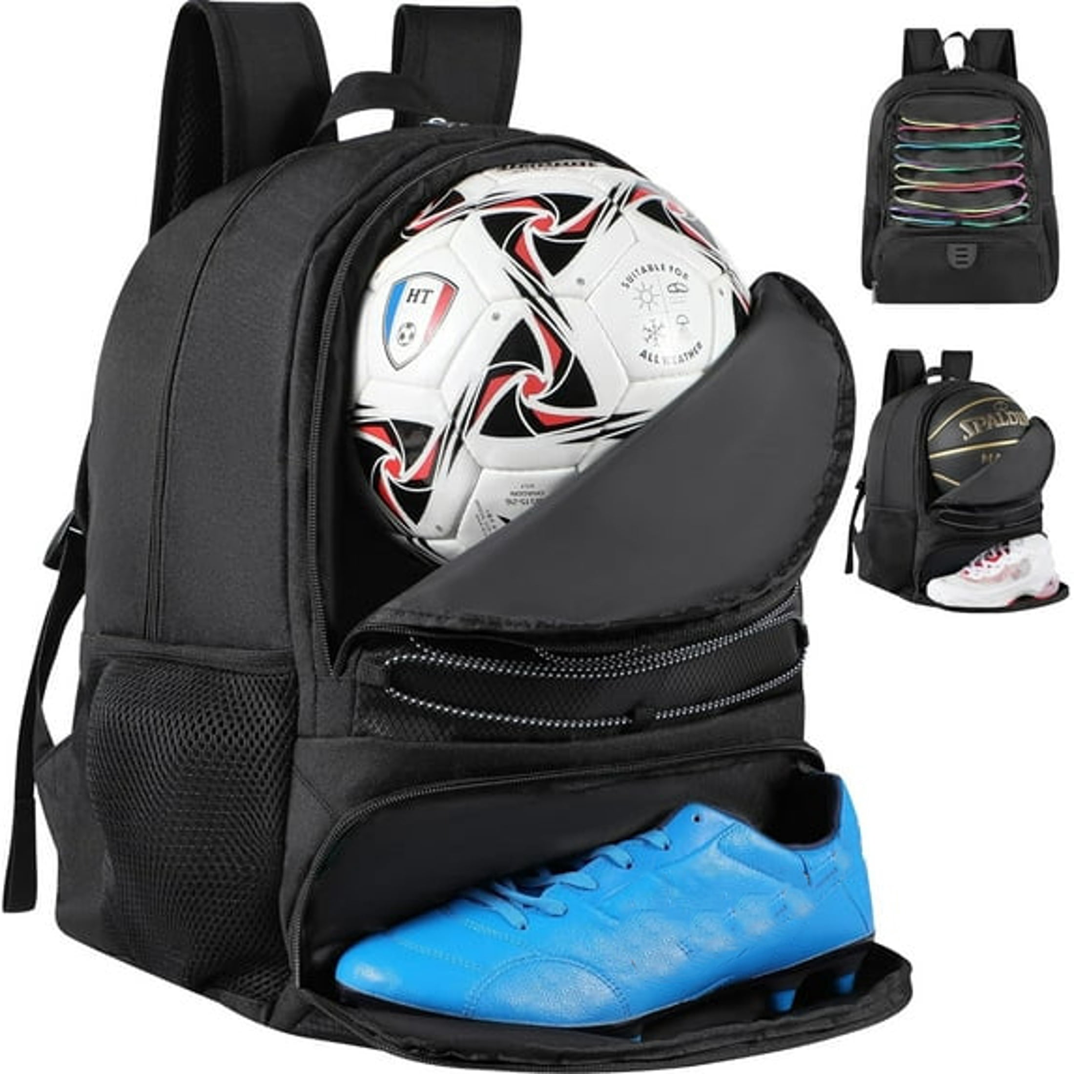 GASTROPOD Mesh Black Basketball Soccer Bag Backpack Sports Volleyball ...