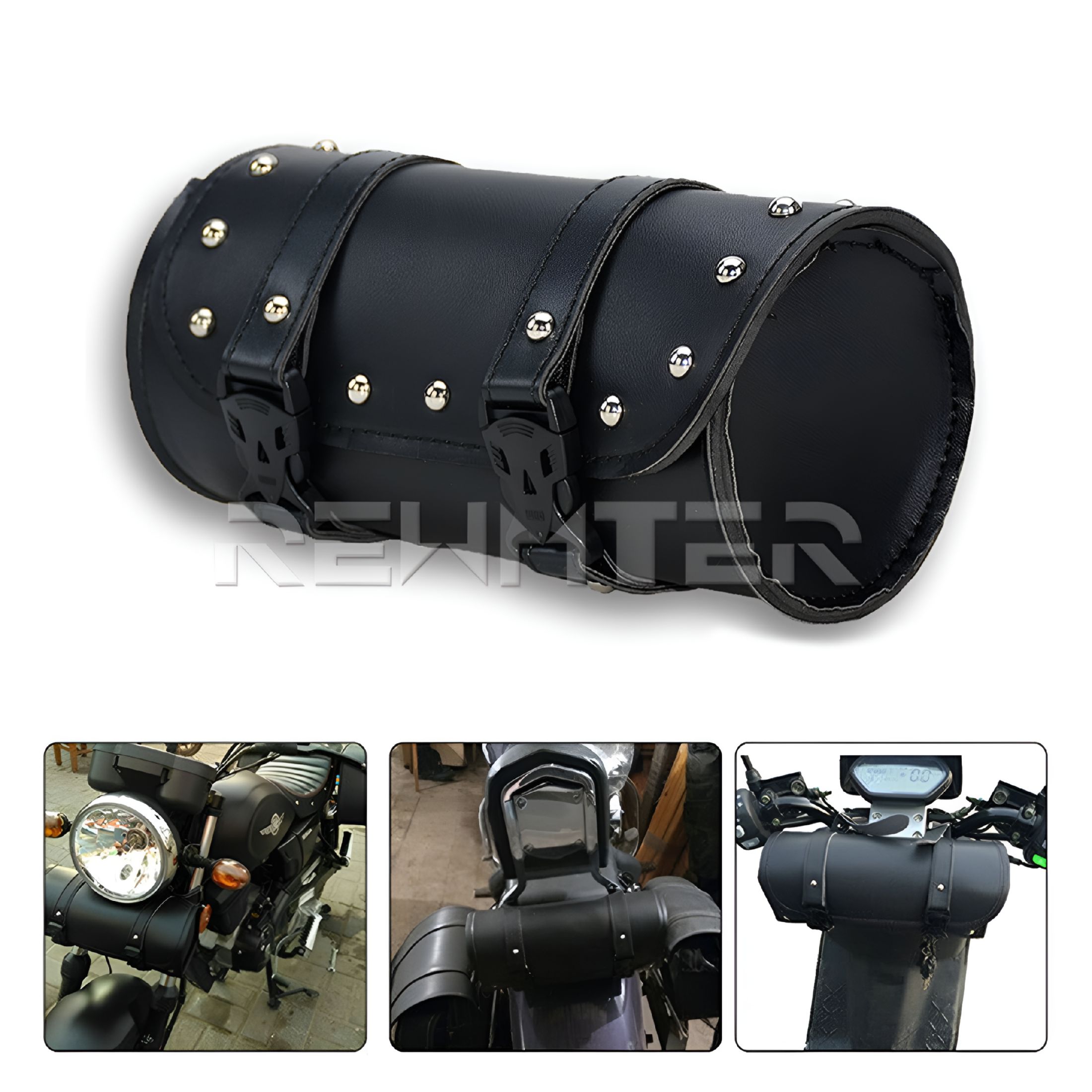 GASTROPOD Motorcycle Cruiser Tool Bag Handlebar Front Fork Bags Black ...