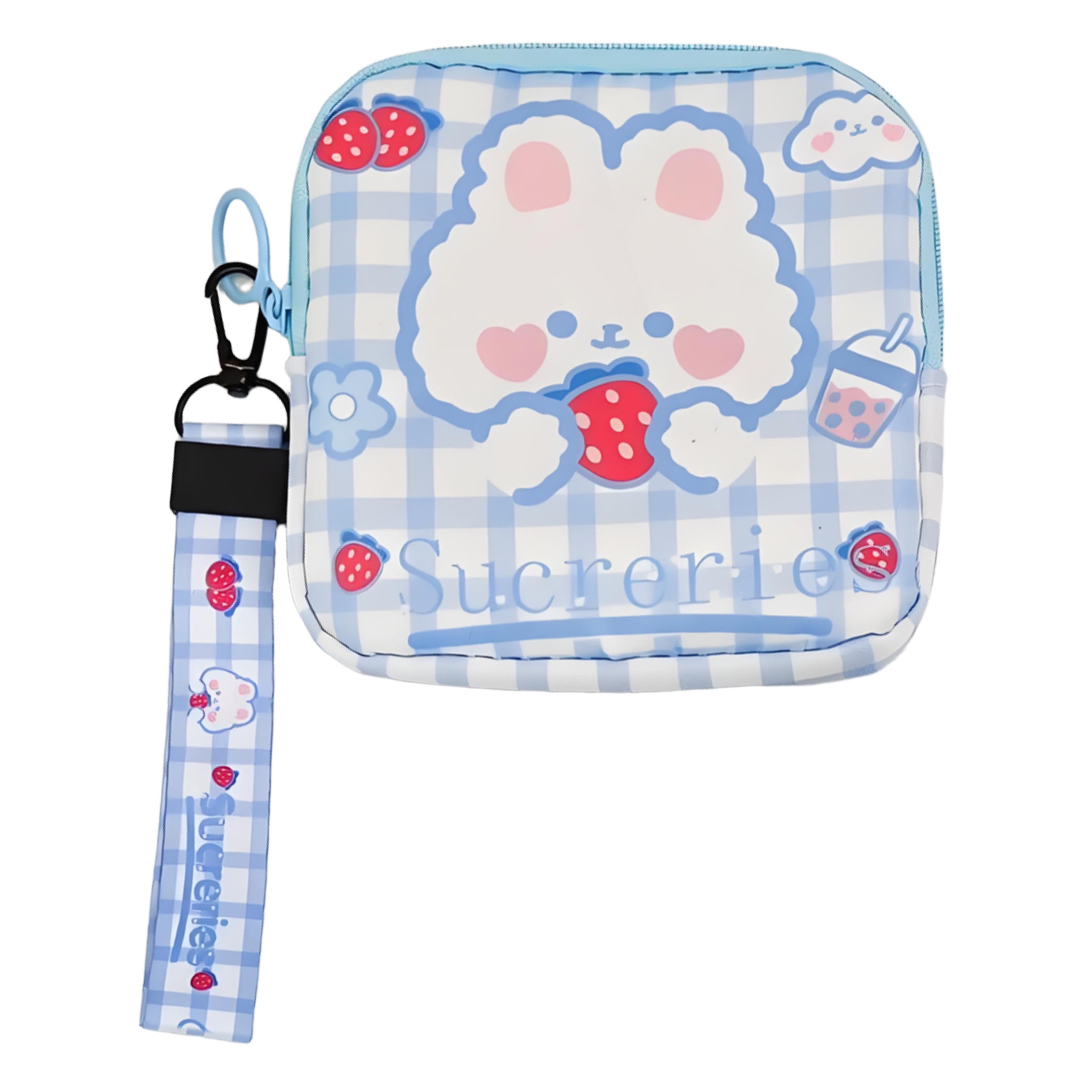 GASTROPOD Period Bag,Nylon Strawberry Bunny Pattern Period Pouch for Menstrual Tampons,Sanitary ...