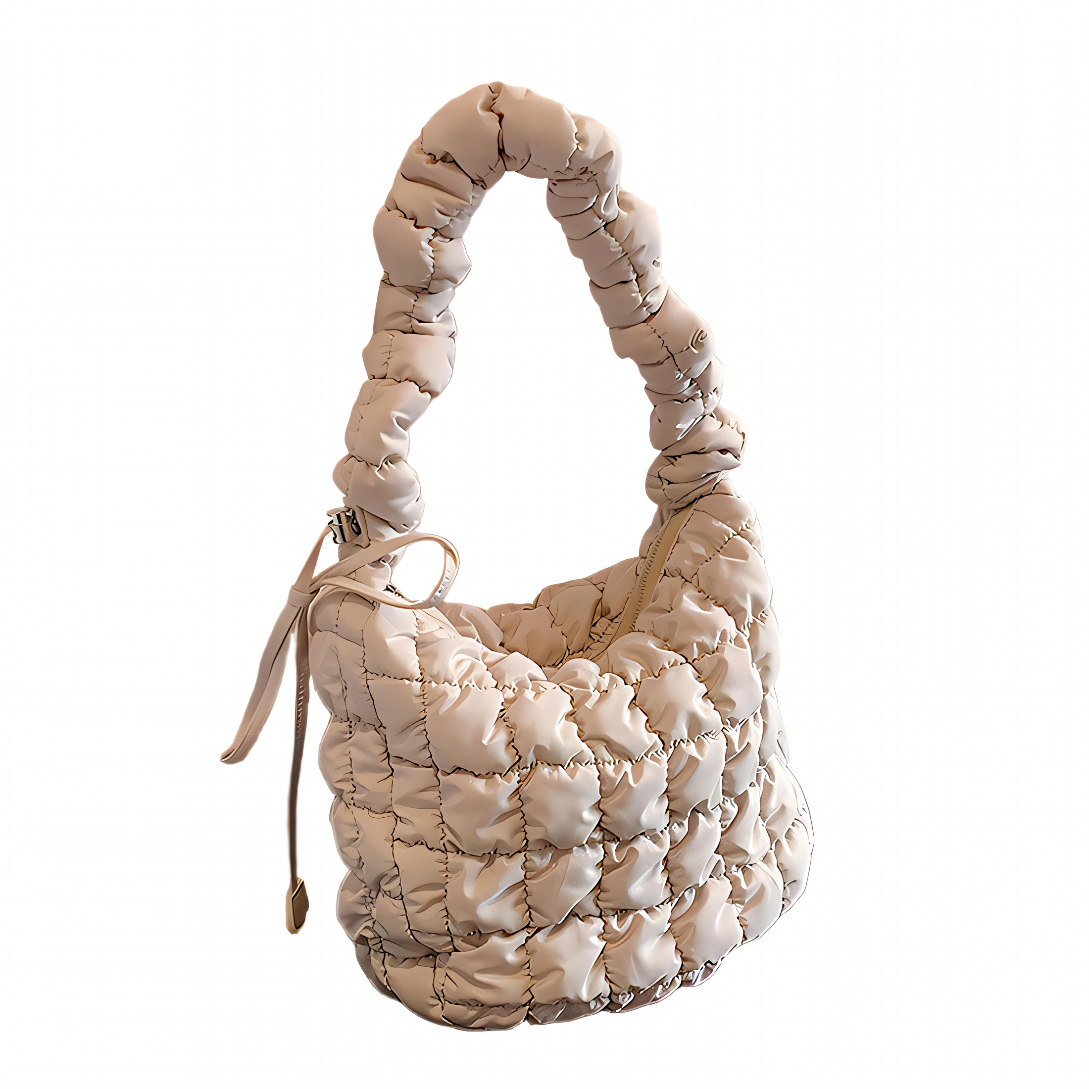 GASTROPOD Puffer Tote Bag,Soft Puffer Purse,Cushioned Puffy Bag,Beige ...